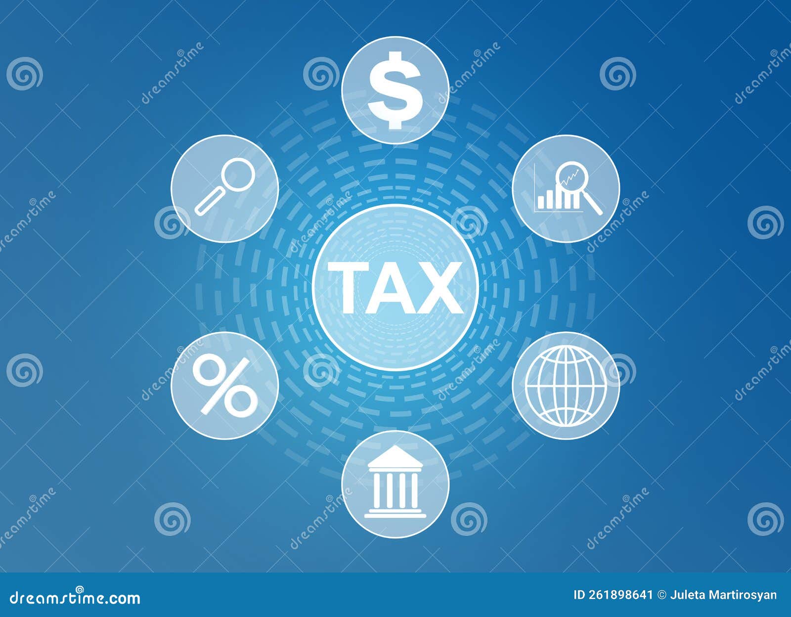 TAX and icons stock image. Image of business, hand, system - 261898641