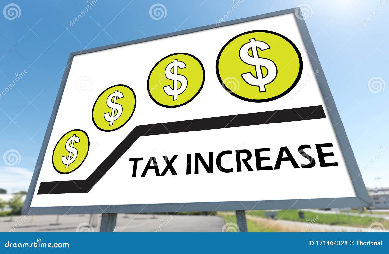 Tax Increase Concept on a Billboard Stock Photo - Image of billboard ...