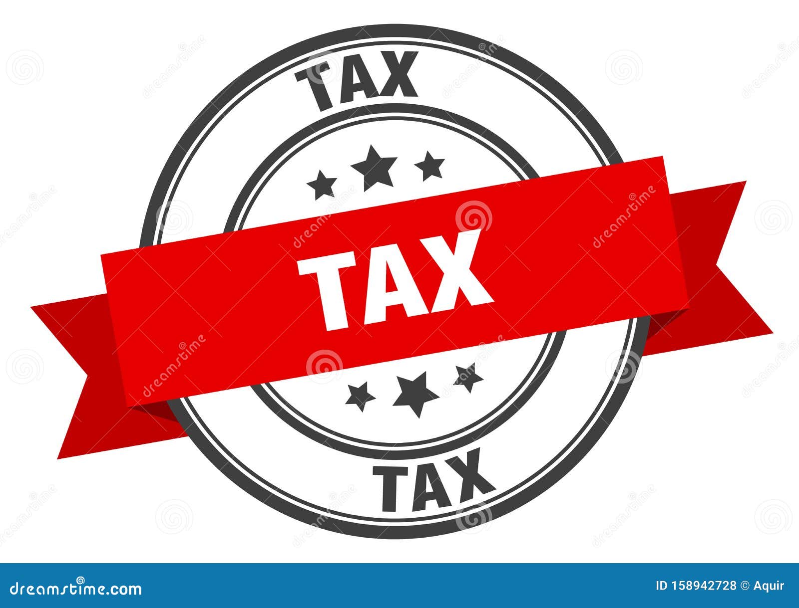 Tax label stock vector. Illustration of emblem, white - 158942728