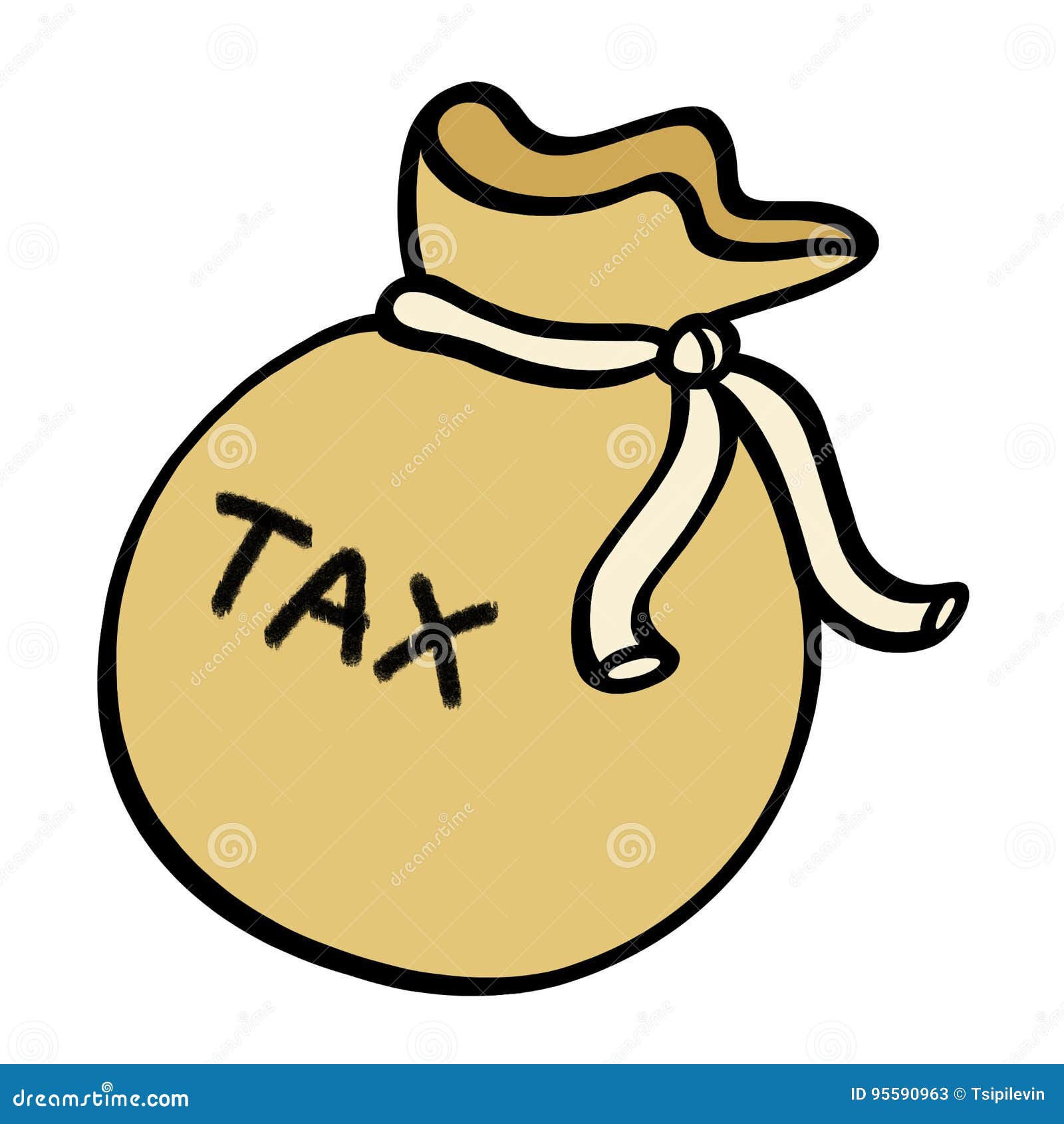 Tax Money Bag Illustration on White Background Stock Illustration ...