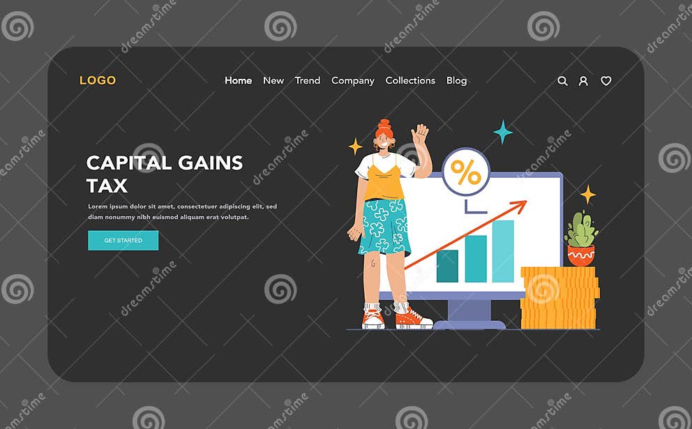 Tax Optimization Web Banner or Landing Page Dark or Night Mode Stock ...
