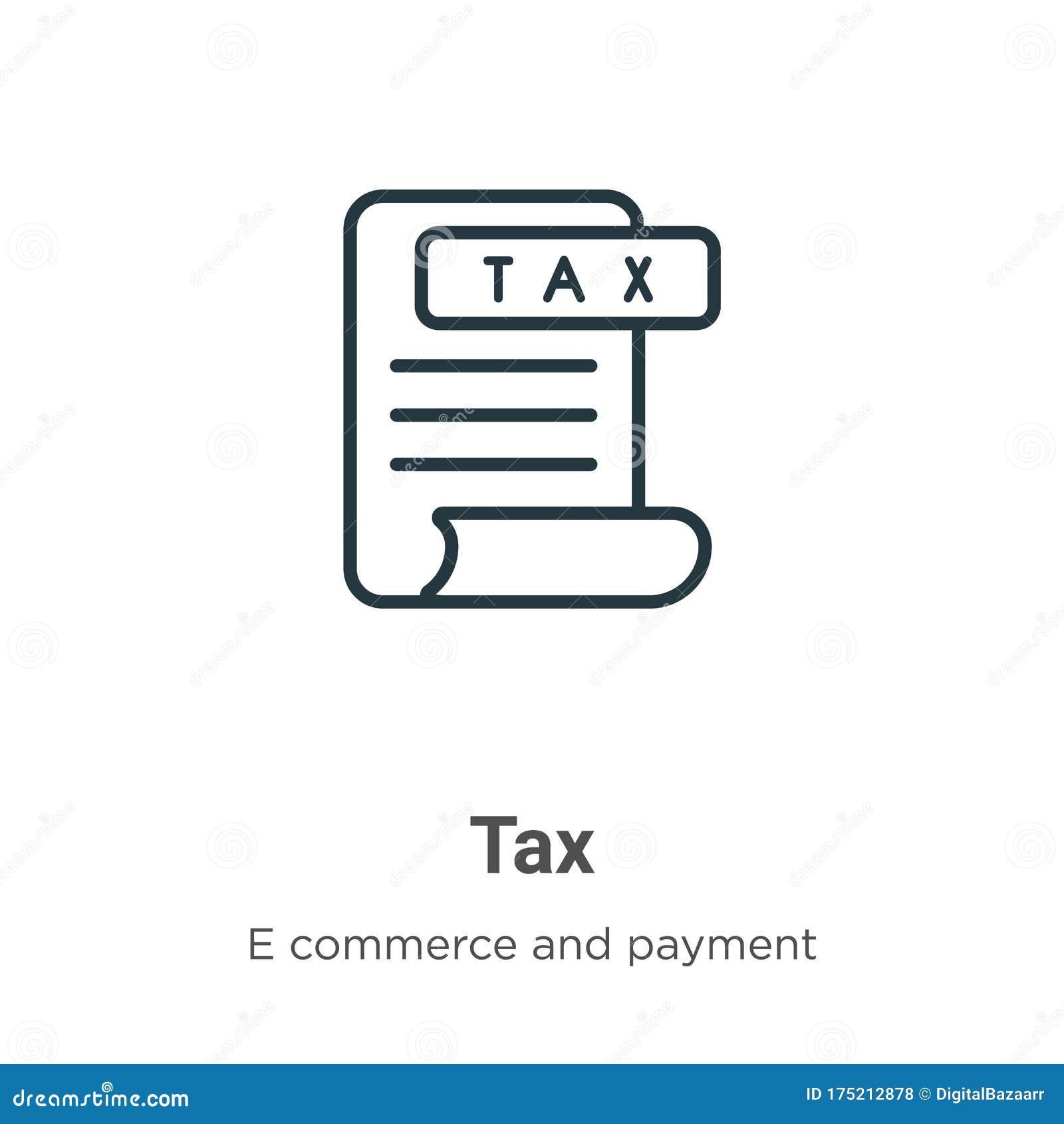 Tax Outline Vector Icon. Thin Line Black Tax Icon, Flat Vector Simple ...