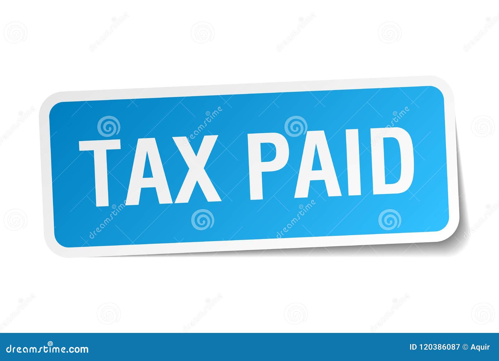 Tax paid sticker stock vector. Illustration of blue - 120386087