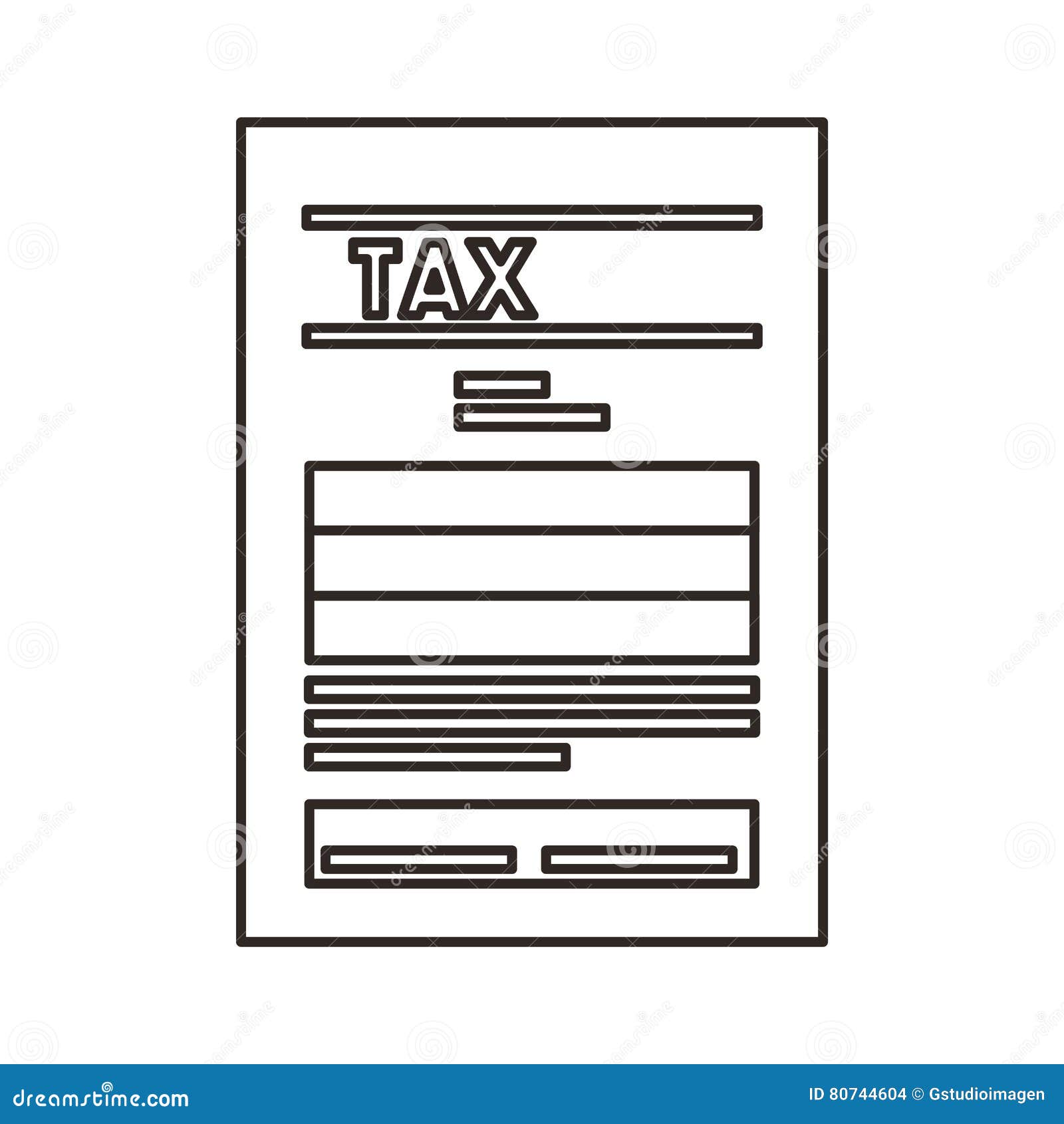 Tax Paper Document Isolated Icon Stock Vector - Illustration of payment ...