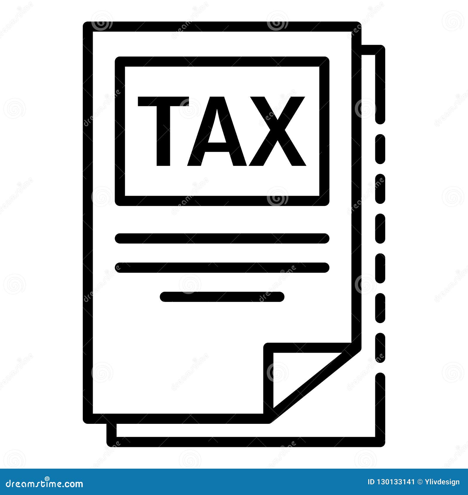 Tax Paper Icon, Outline Style Stock Vector - Illustration of form, bank ...