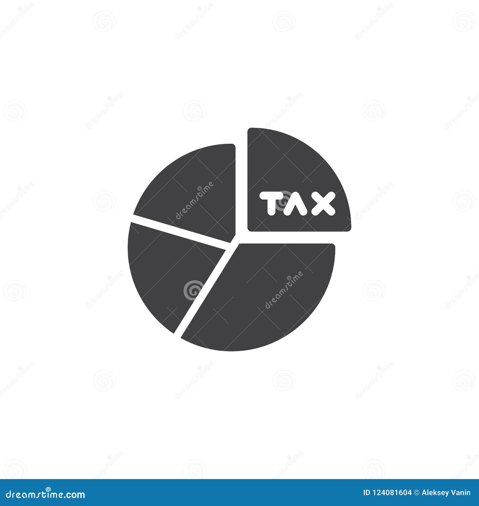 Tax pie chart vector icon stock vector. Illustration of single - 124081604