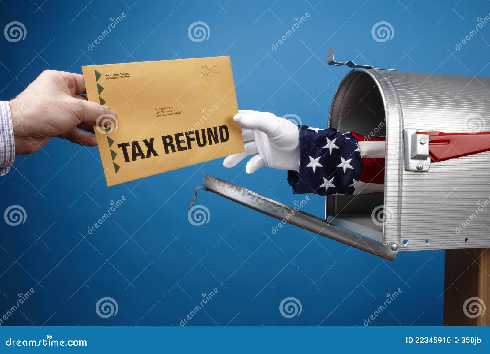 Tax Refund stock photo. Image of stripes, stars, hand - 22345910