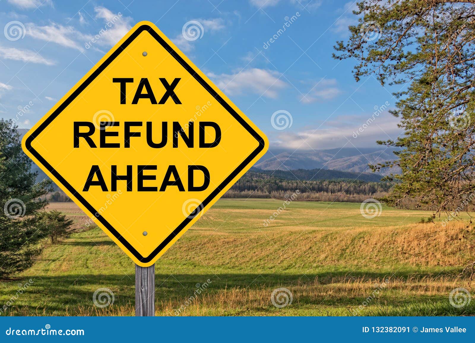 Tax Refund Ahead Caution Sign Stock Image - Image of communication ...
