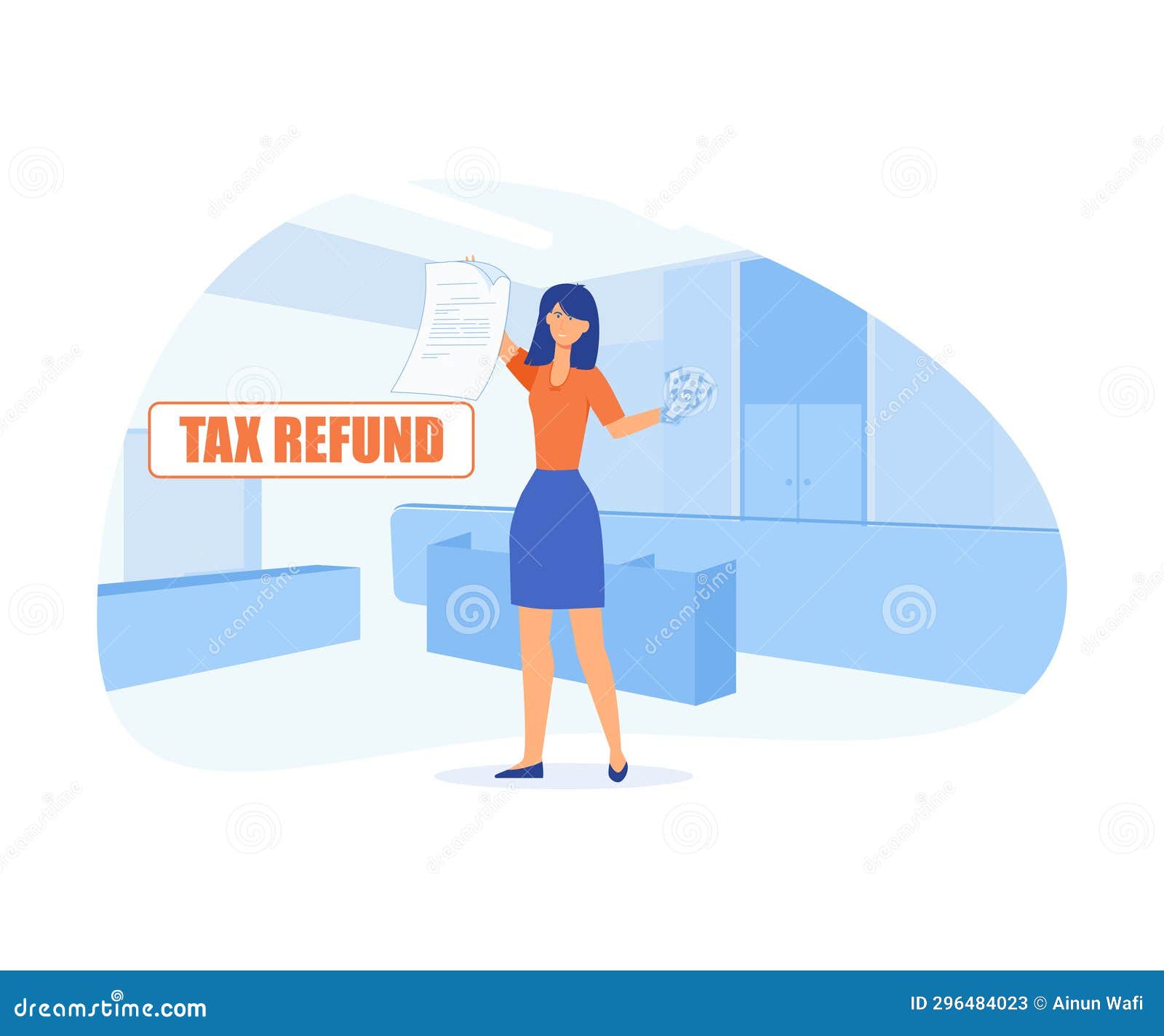Tax refund document stock illustration. Illustration of income - 296484023