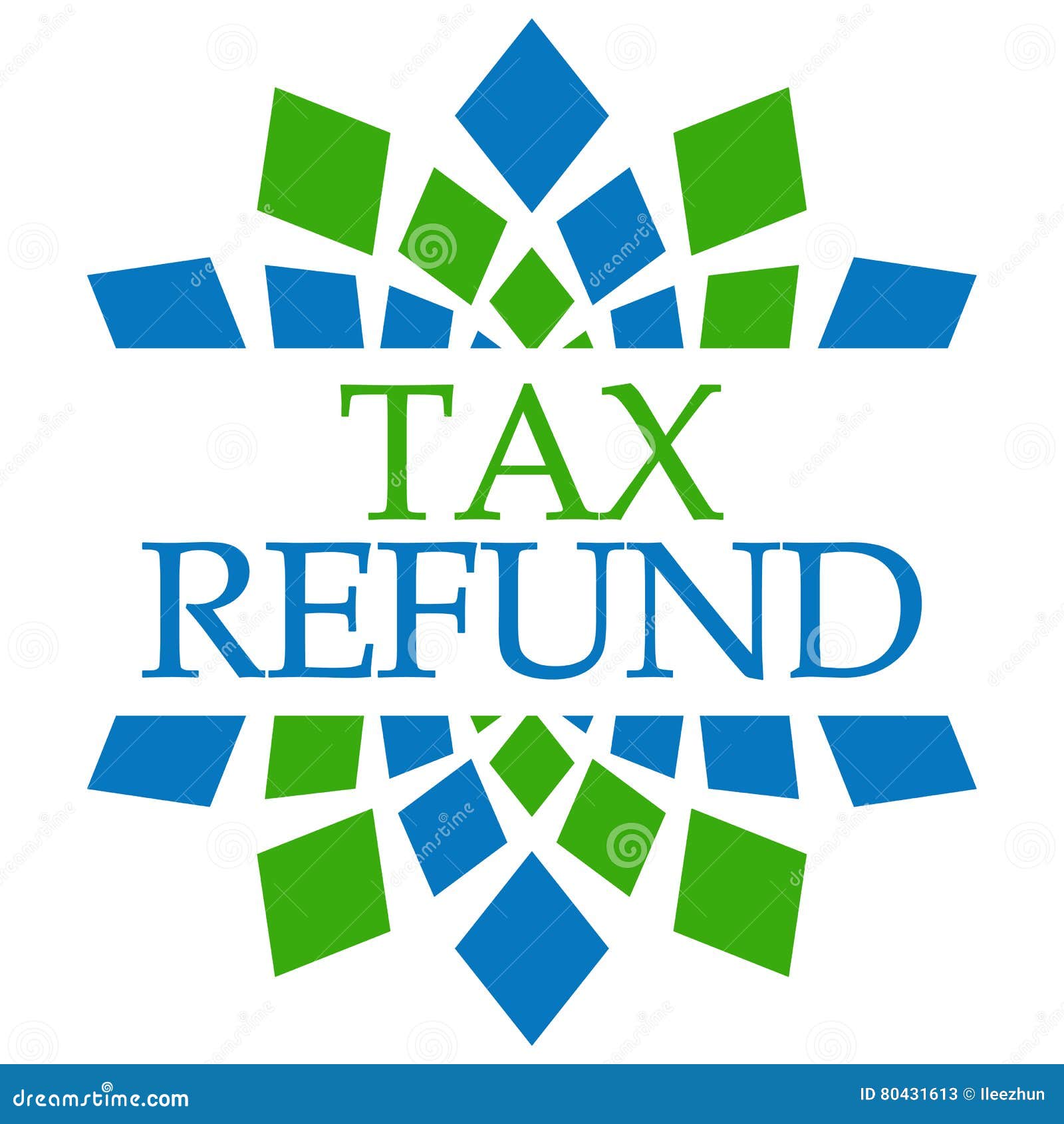 Tax Refund Green Blue Squares Circular Stock Illustration ...