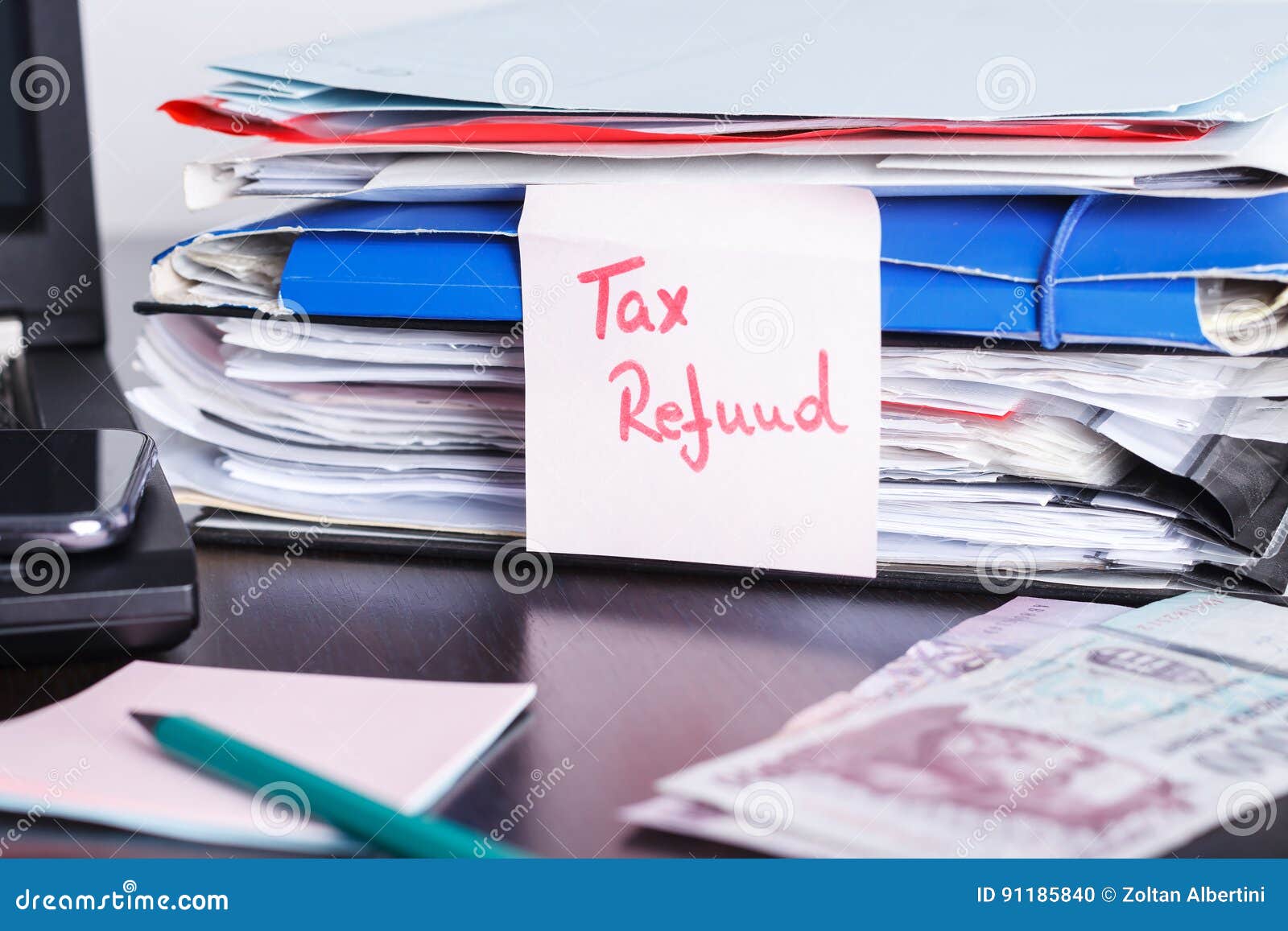 Tax refund stock photo. Image of financial, income, holding - 91185840