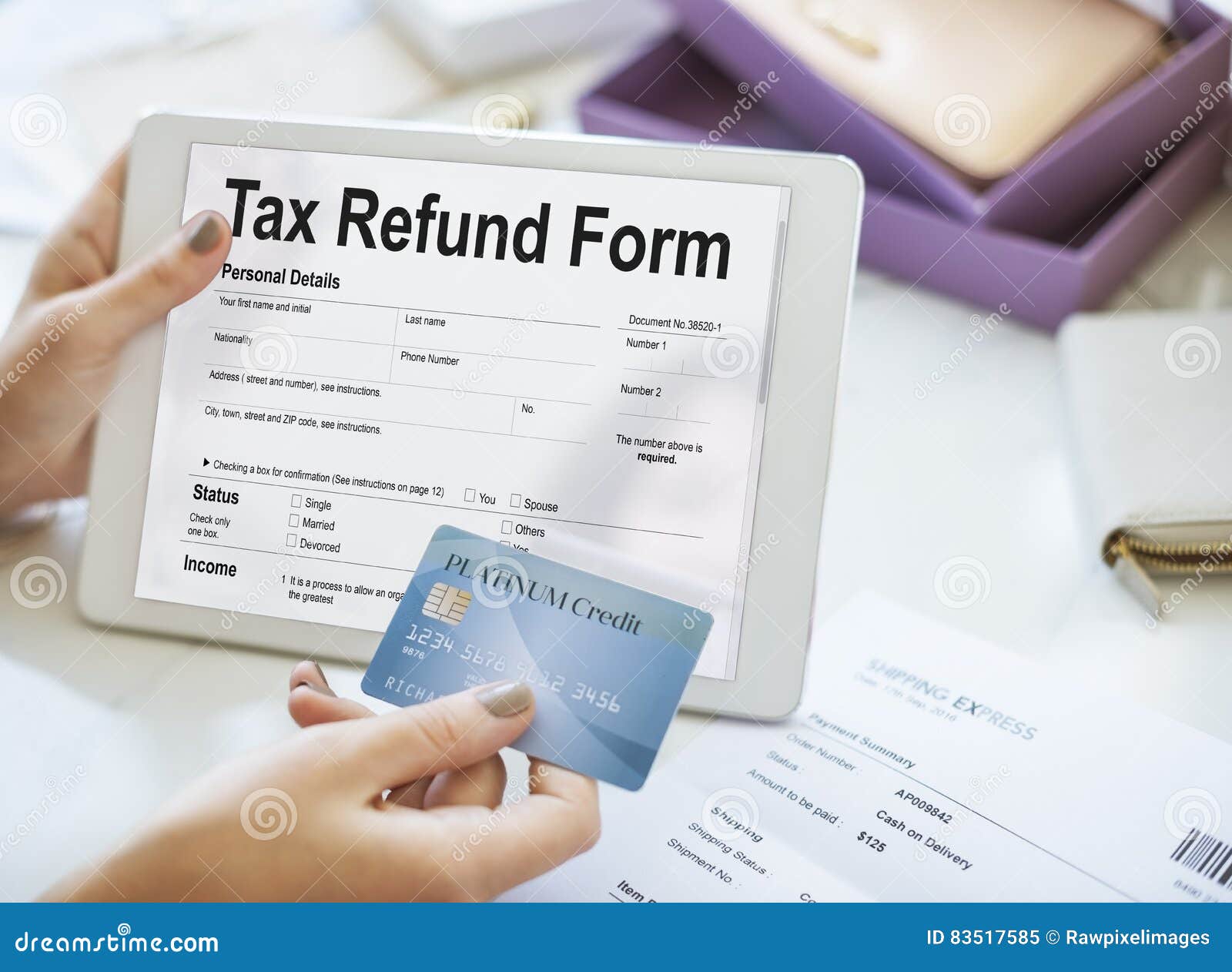 Tax Refund Registration Form Concept Stock Image - Image of form ...