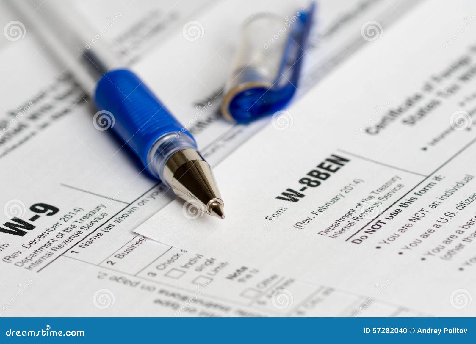 Tax Reporting Forms with Opened Blue Pen Editorial Image - Image of ...