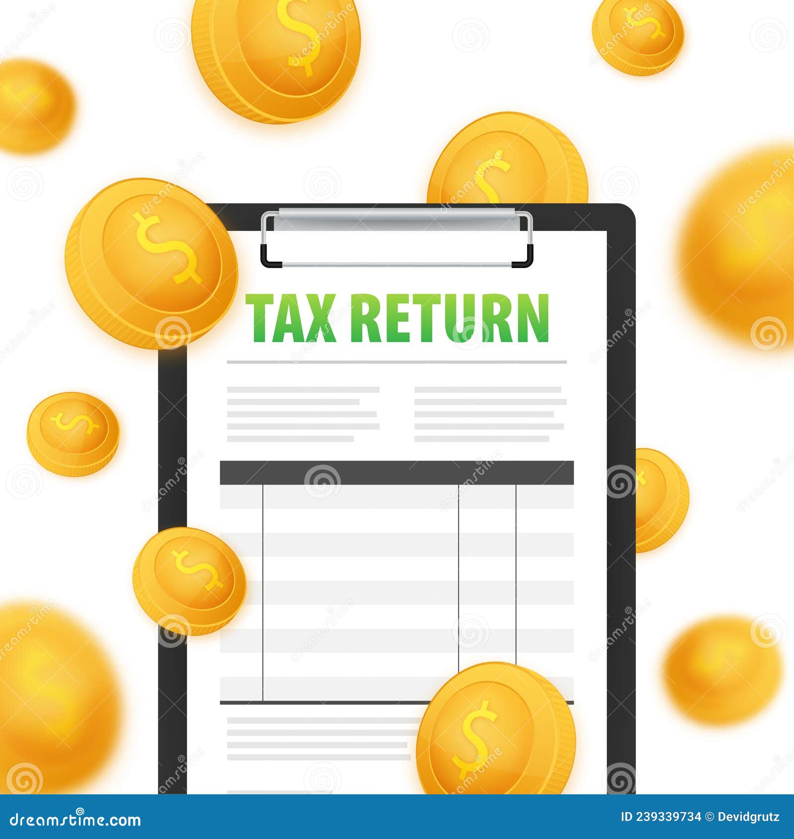 Tax Return in Flat Style. Flat Vector Illustration. Online Tax Payment ...