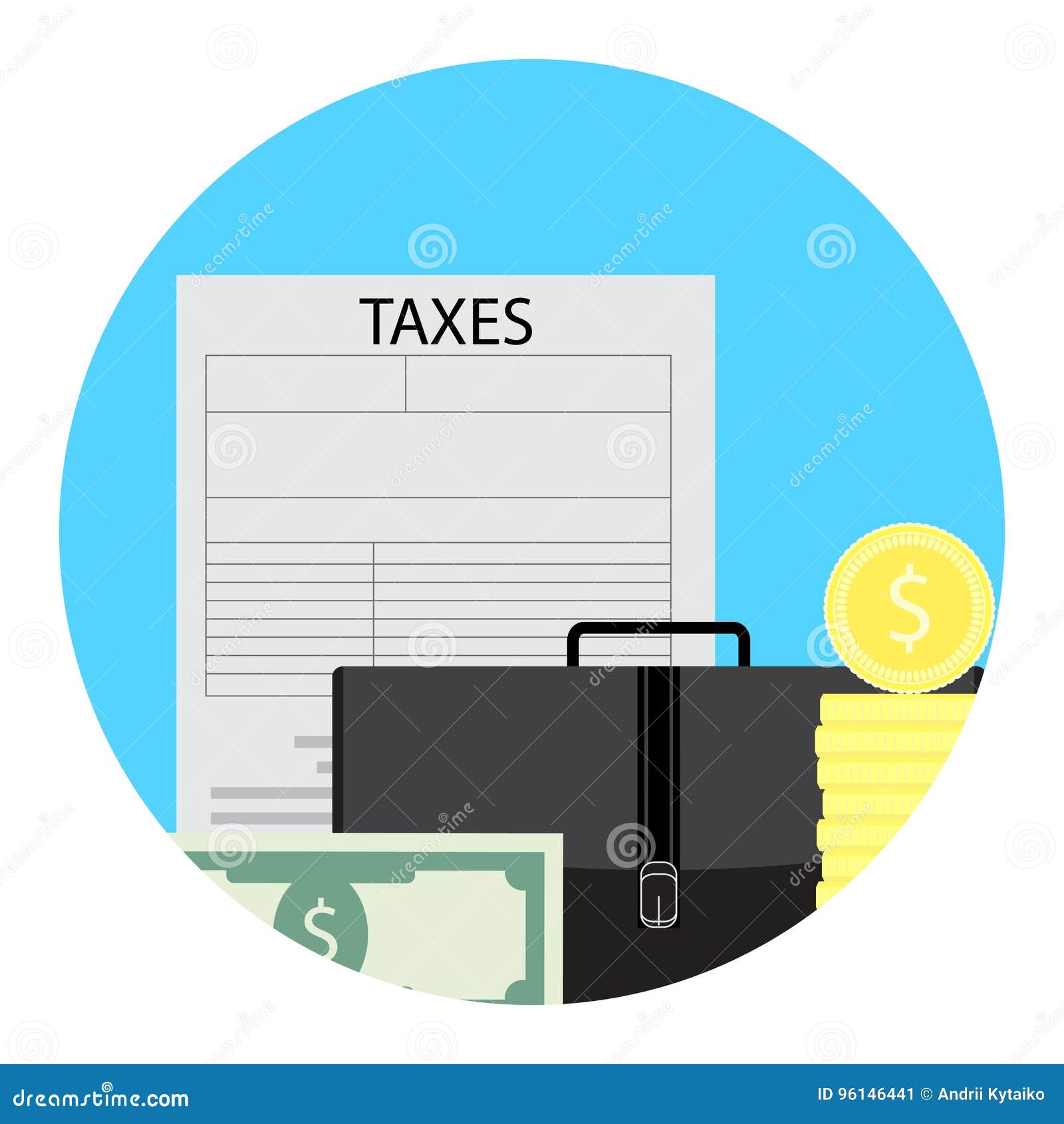 Tax return icon flat style stock vector. Illustration of financial ...