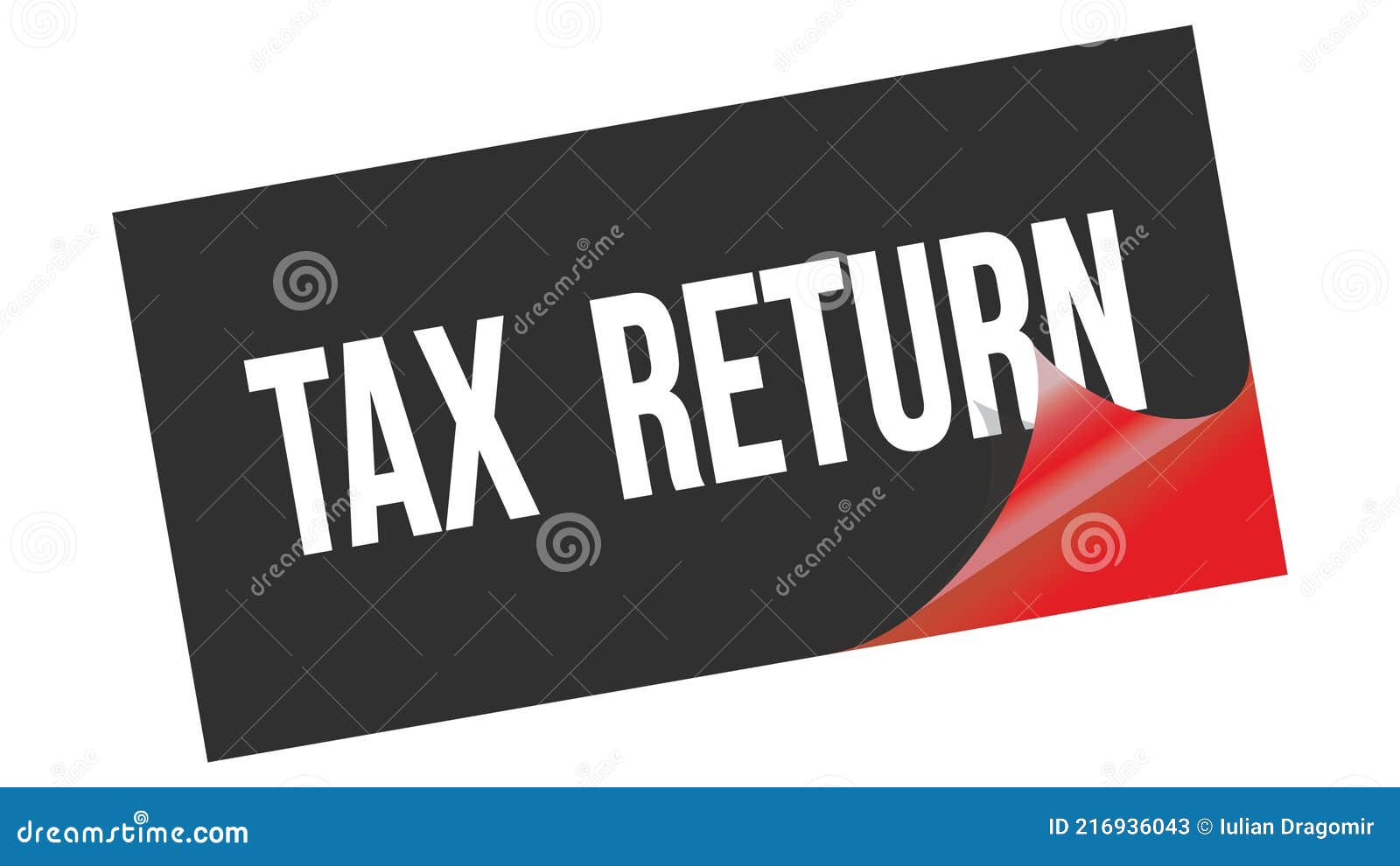 TAX RETURN Text on Black Red Sticker Stamp Stock Illustration ...