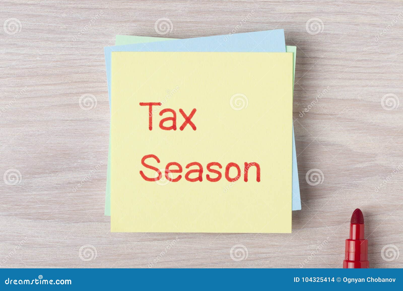 Tax Season written on note stock photo. Image of office - 104325414