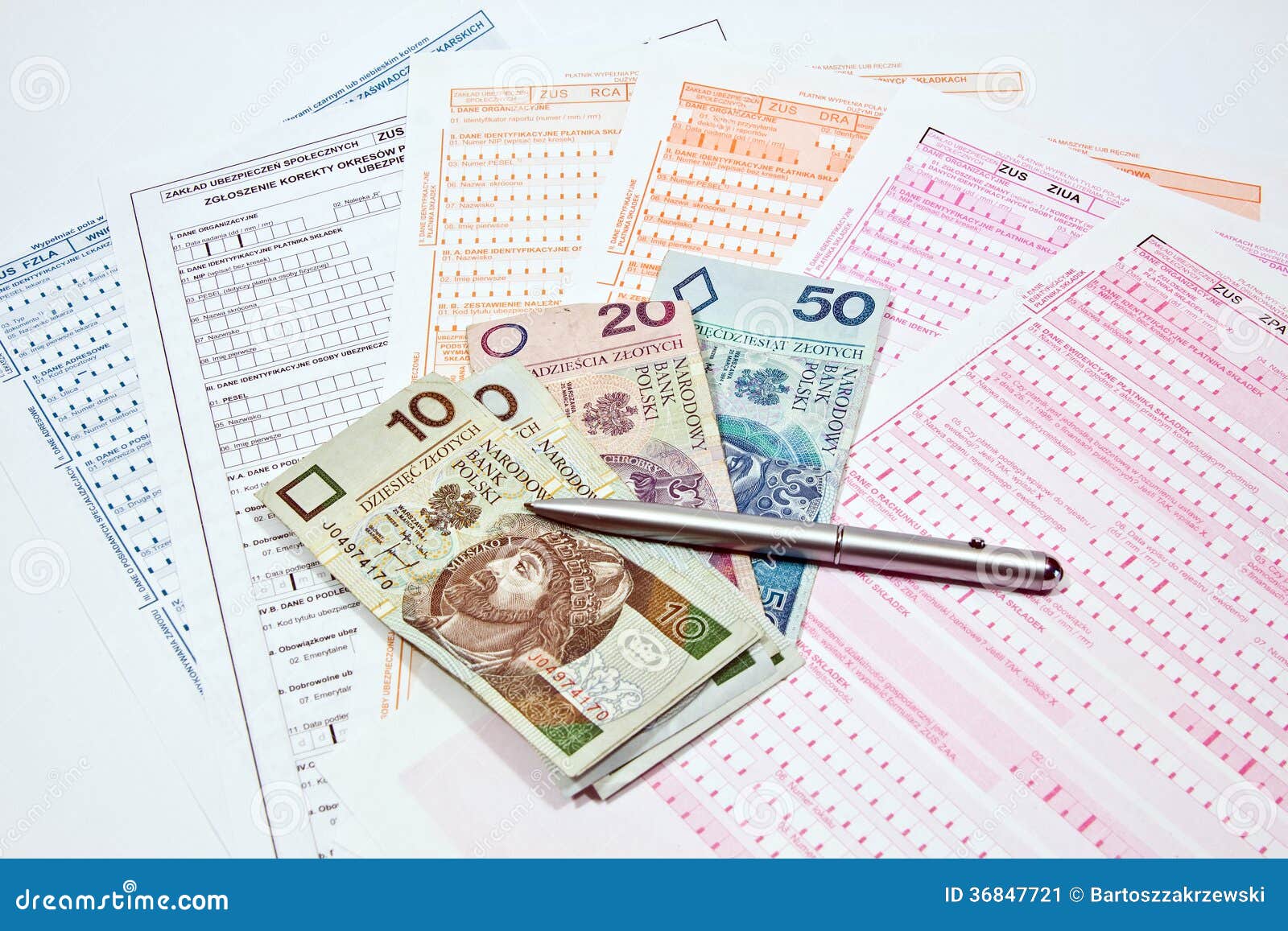 Tax Sheets in Poland - PIT, ZUS Stock Image - Image of calculate, money ...