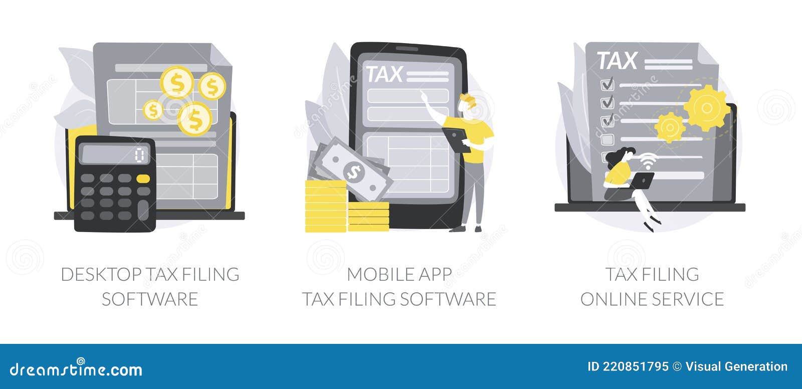 Tax Software Program Abstract Concept Vector Illustrations. Stock ...