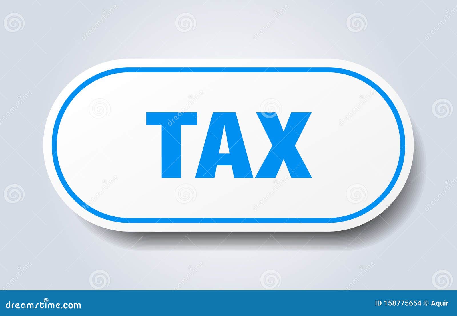 Tax sticker. stock vector. Illustration of button, paper - 158775654