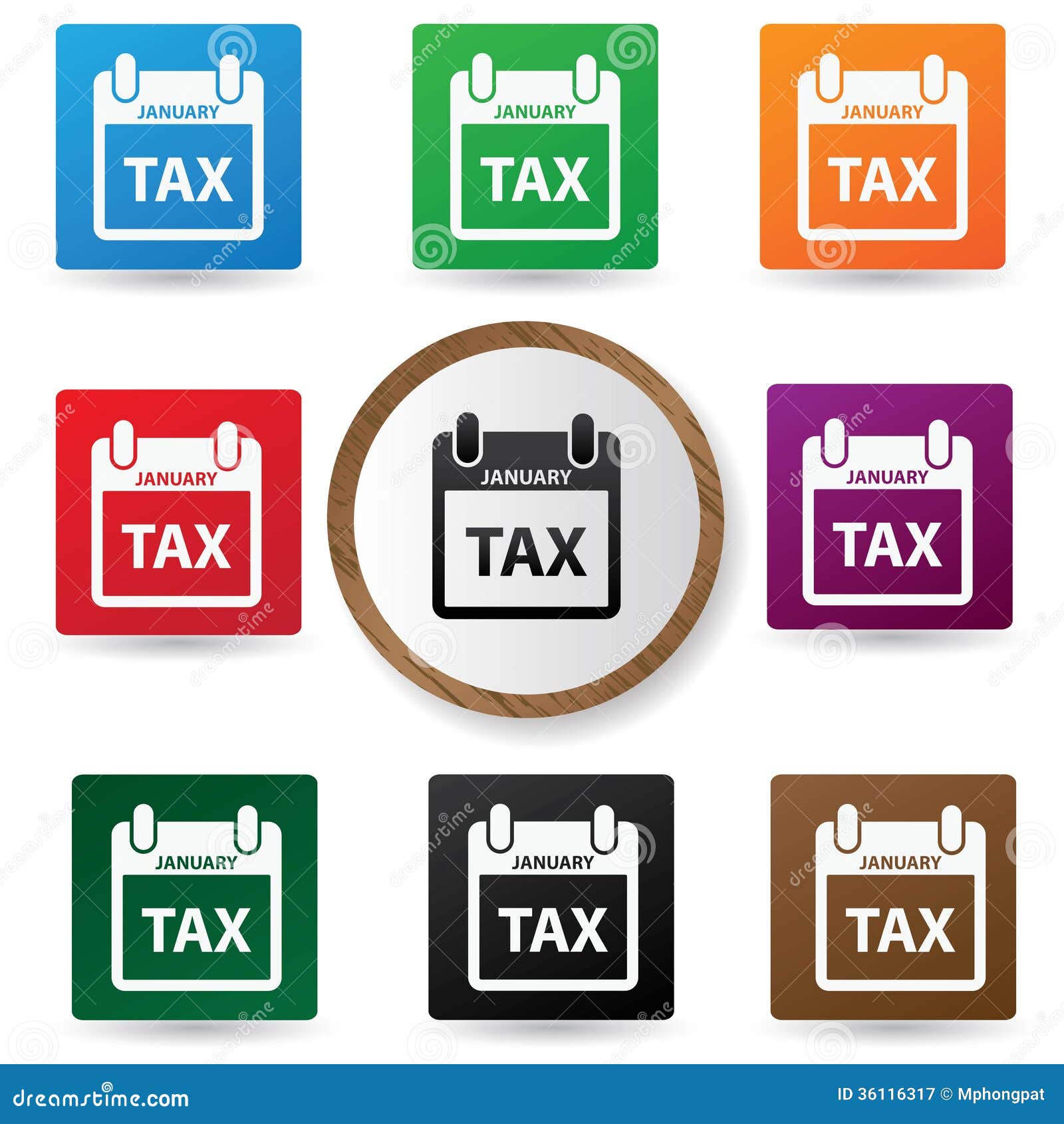 Tax Symbol,Colorful Buttons Stock Illustration - Illustration of cash ...
