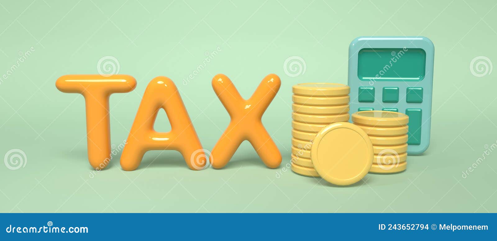 Tax Theme with Calculator, Bar Graph and Magnifying Glass Stock ...