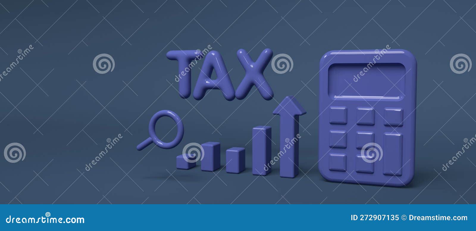 Tax Theme with Calculator, Bar Graph and Magnifying Glass Stock ...