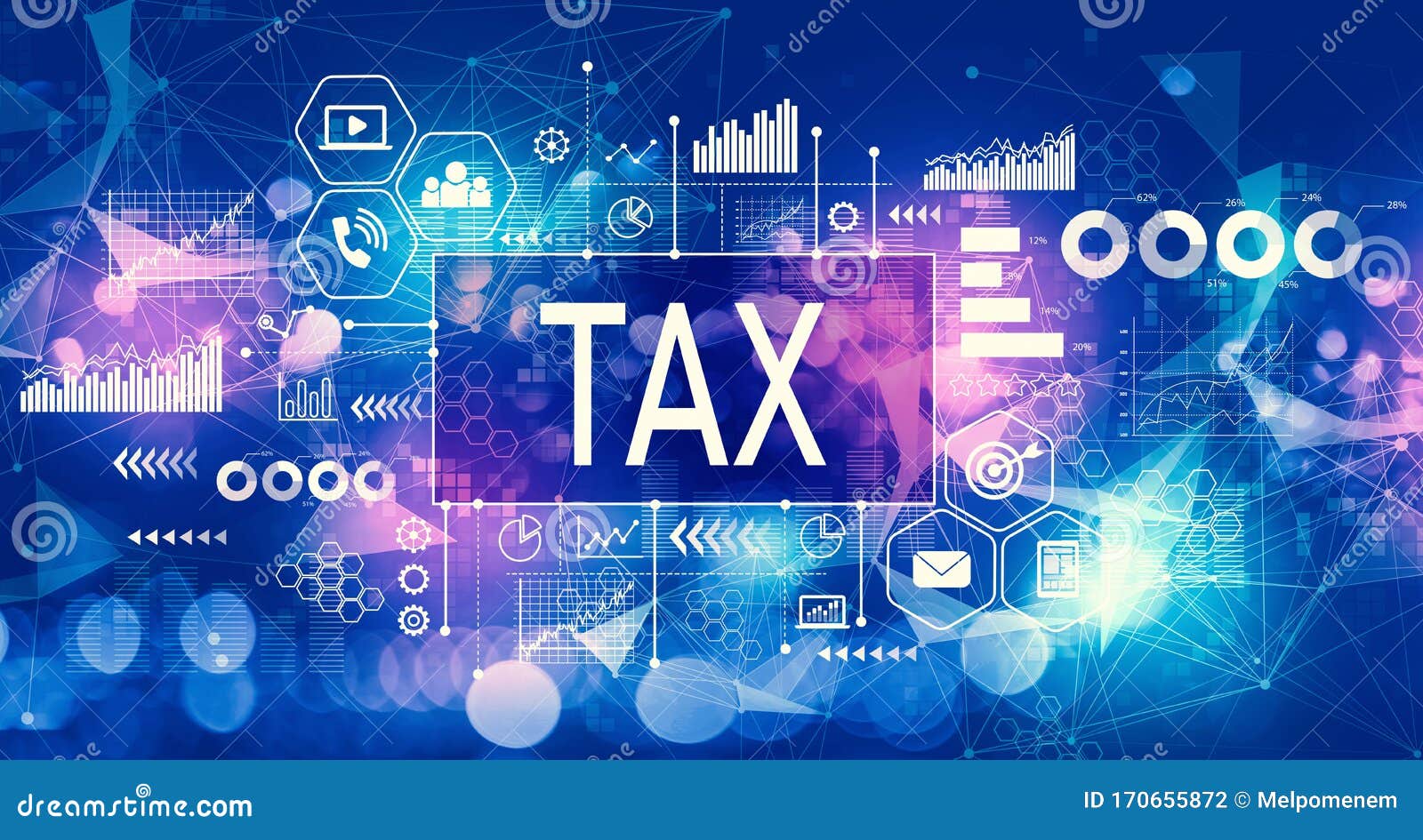Tax Theme with Technology Light Background Stock Illustration ...