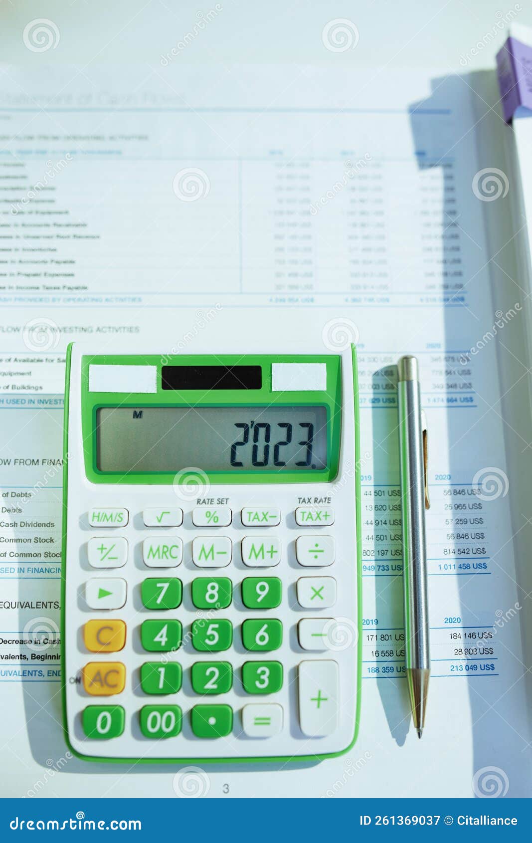 Tax Time. Calculator and Documents on Table Stock Image - Image of ...