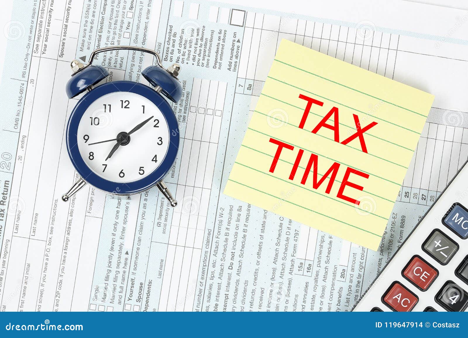 Tax time concept stock photo. Image of numbers, document - 119647914