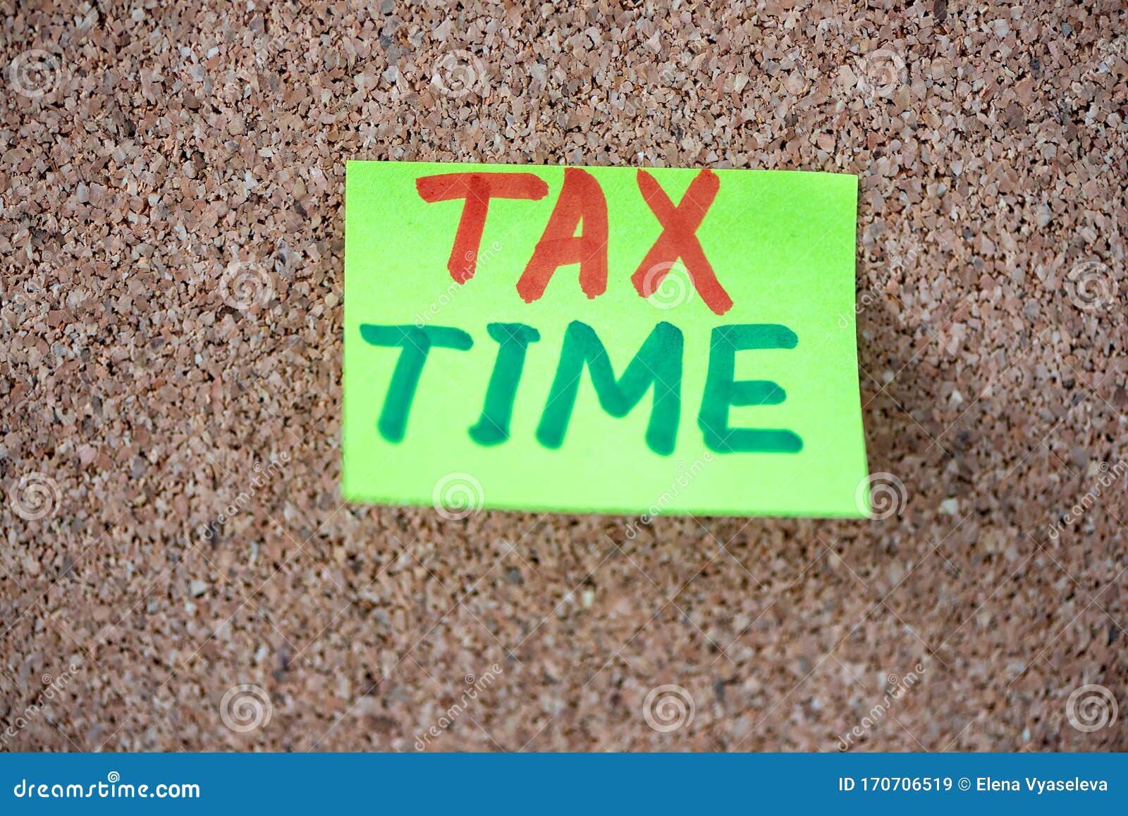 Tax Time Concept on the Sticky Note Paper Stock Image - Image of page ...