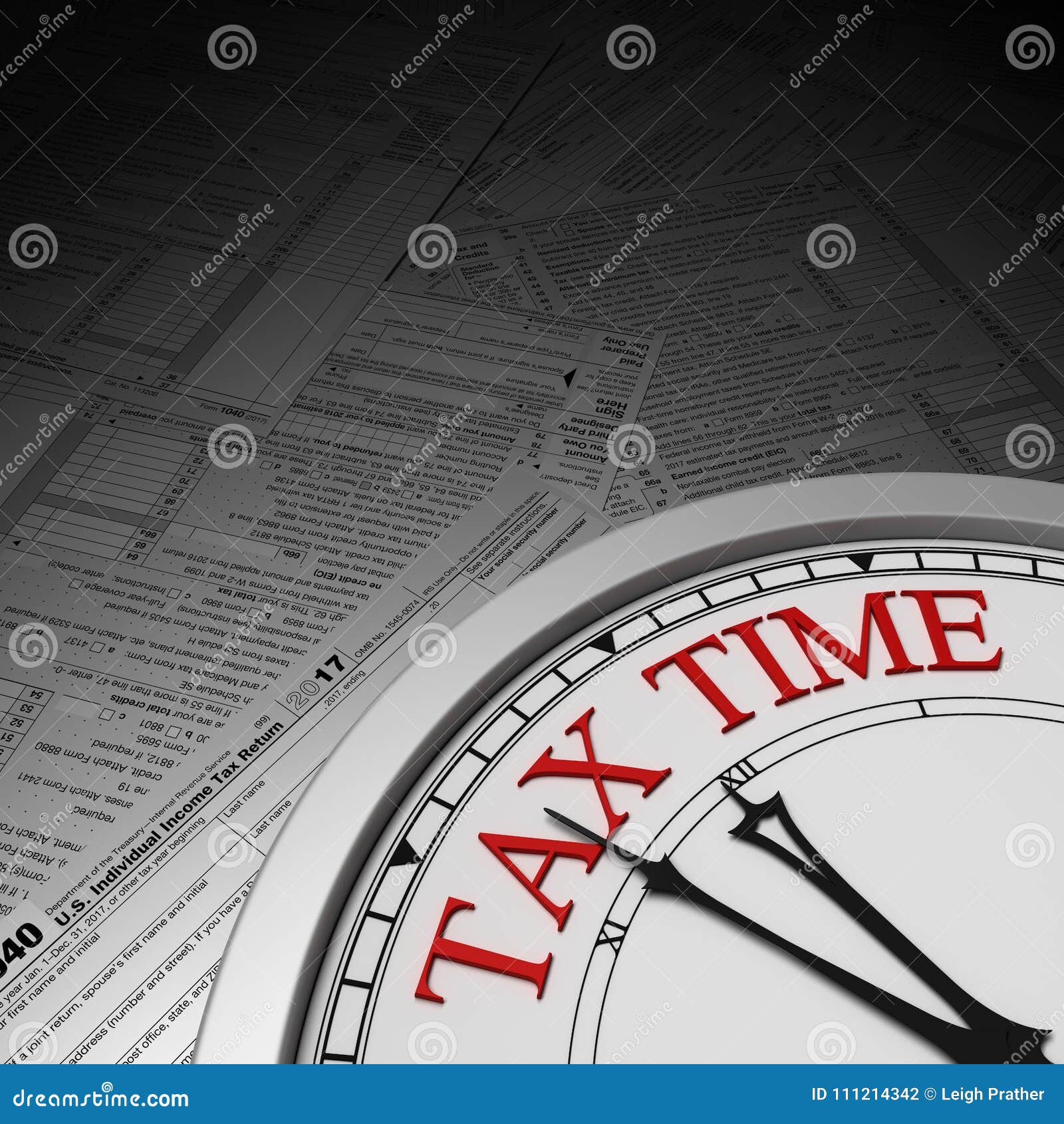 Tax Time Deadline on a Clock Editorial Photography - Illustration of ...