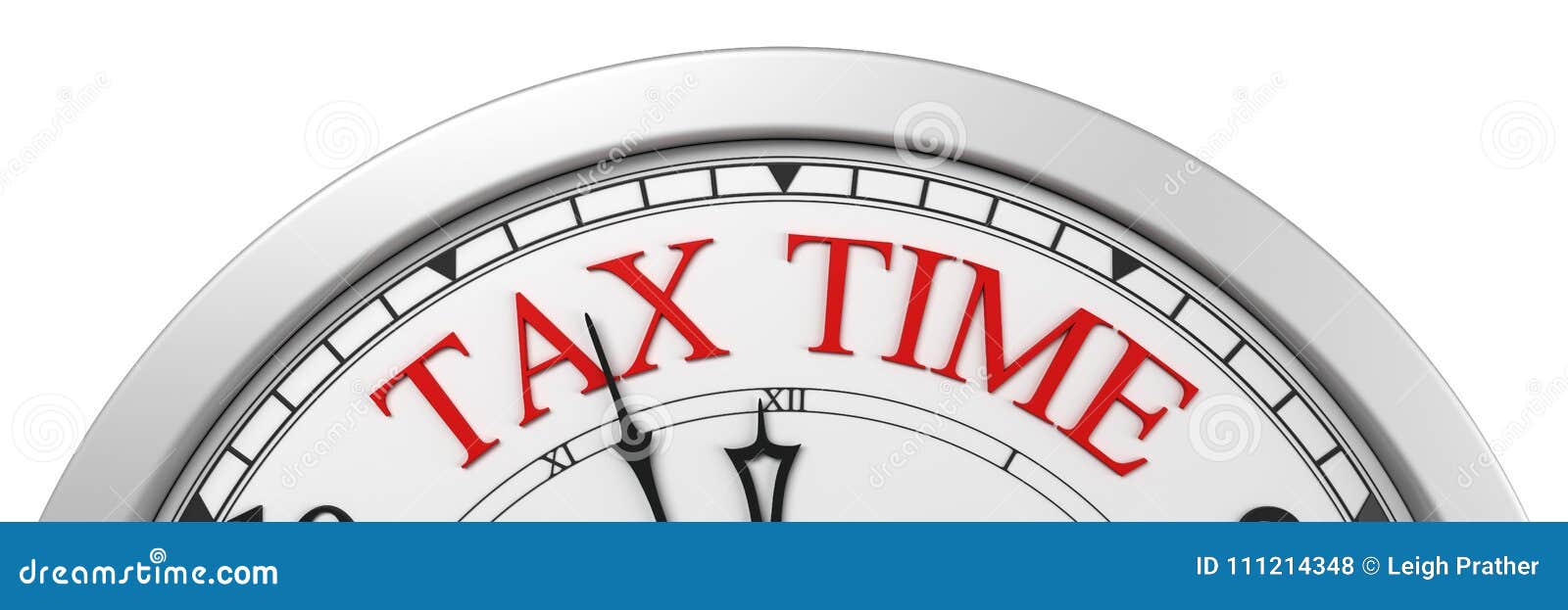 Tax Time Deadline on a Clock Stock Illustration - Illustration of ...