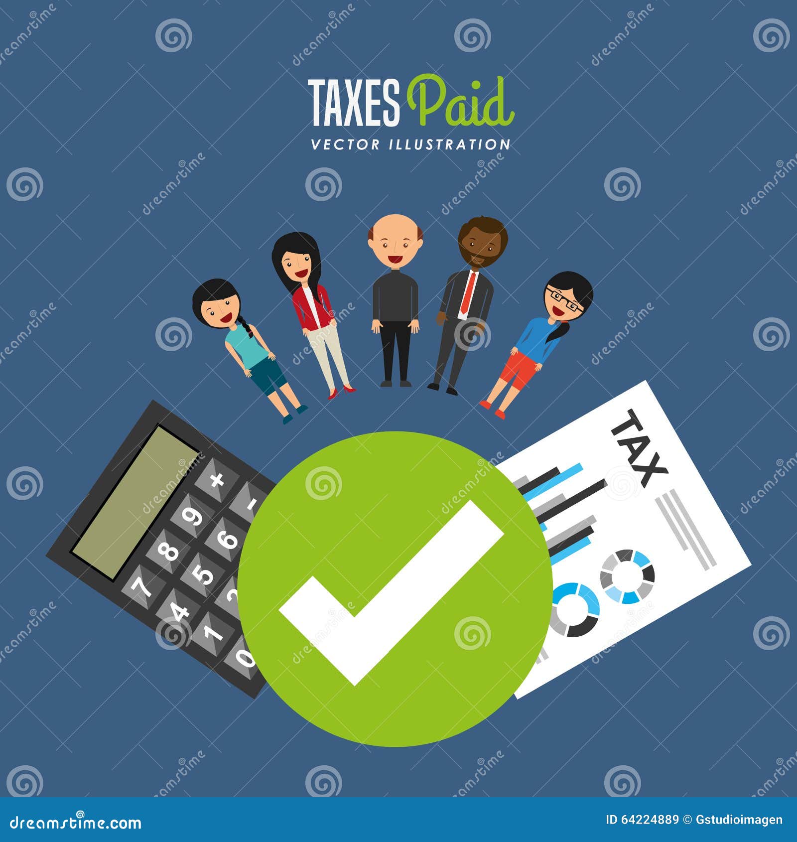 Tax time design stock vector. Illustration of paper, march - 64224889