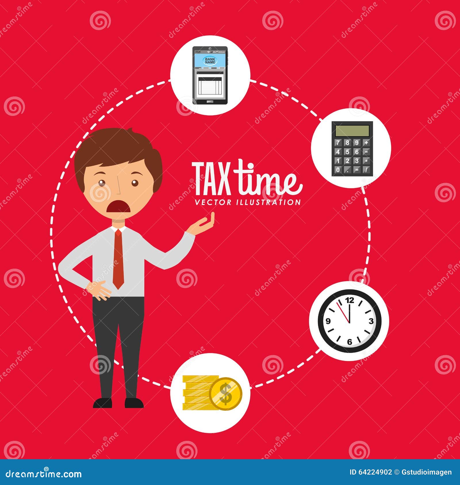 Tax time design stock vector. Illustration of abstract - 64224902