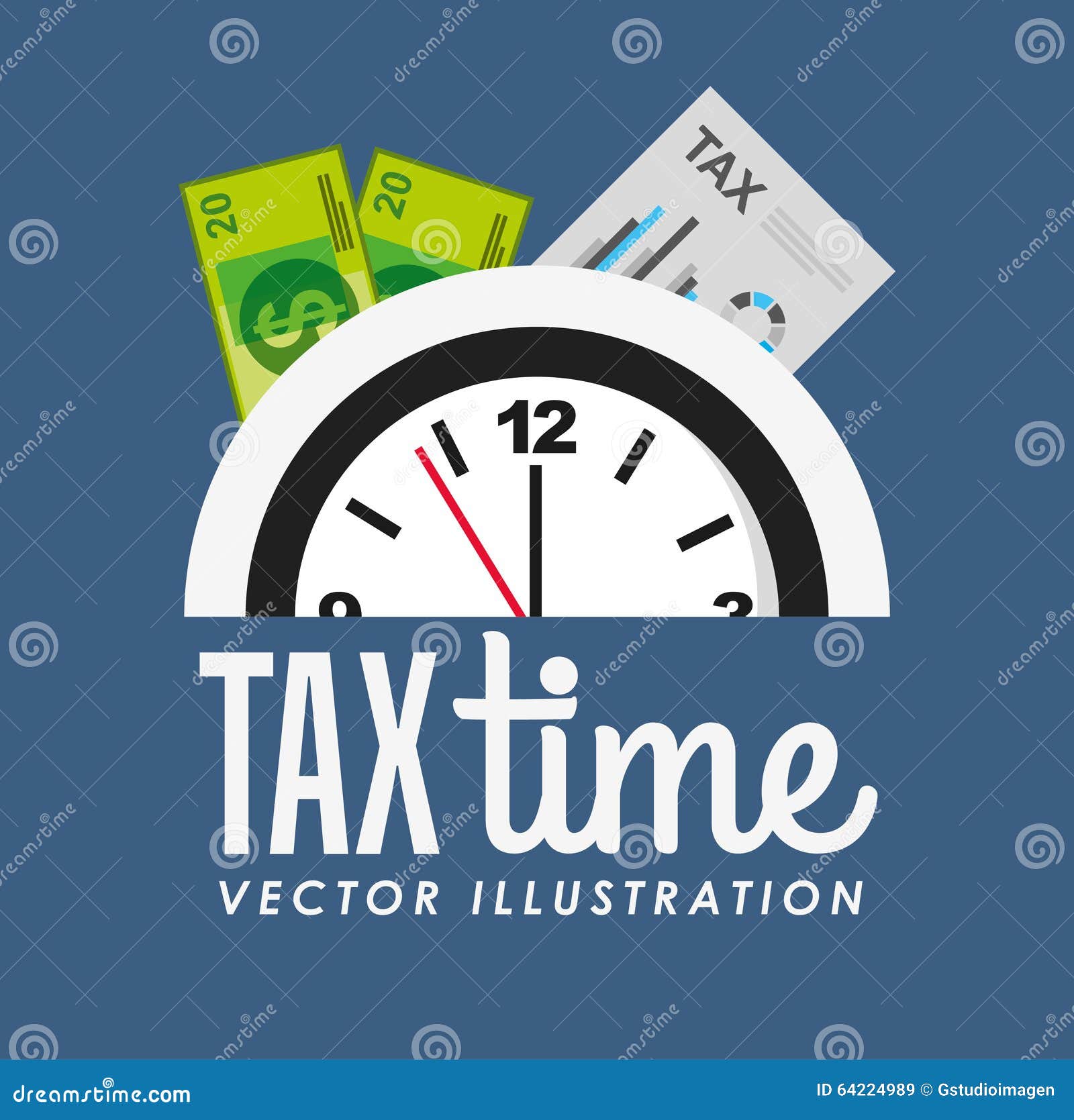 Tax time design stock vector. Illustration of document - 64224989