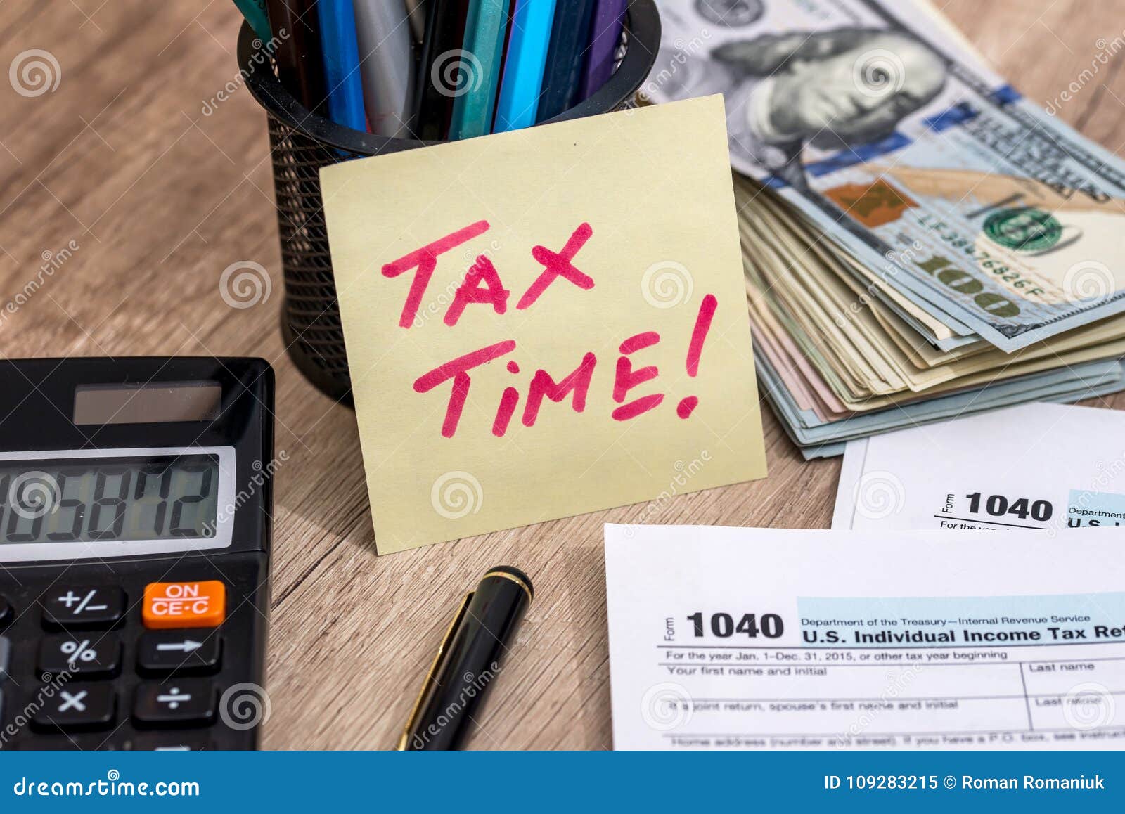 Tax Time. Tax Form with Money Editorial Image - Image of taxe, refund ...