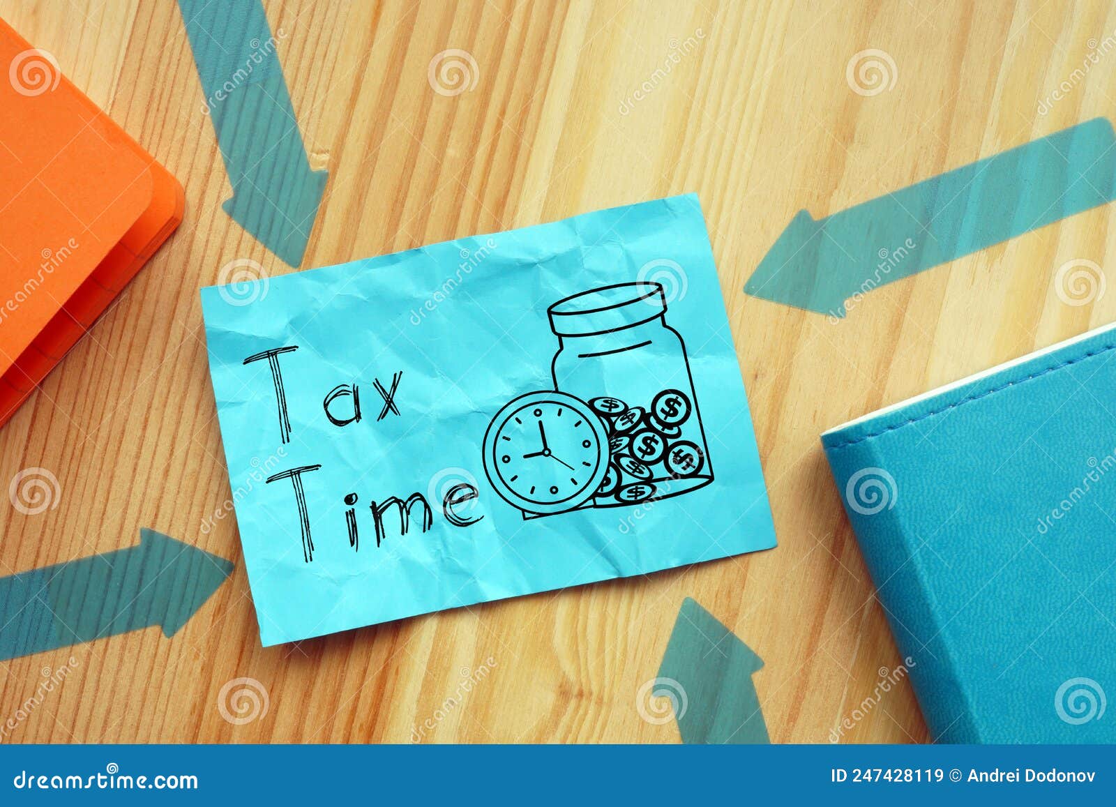 Tax Time is Shown Using the Text and Picture of Clock Stock Image ...