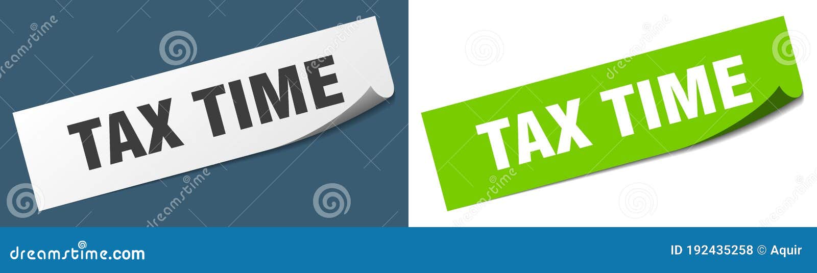 Tax Time Sticker. Tax Time Sign Set Stock Vector - Illustration of ...