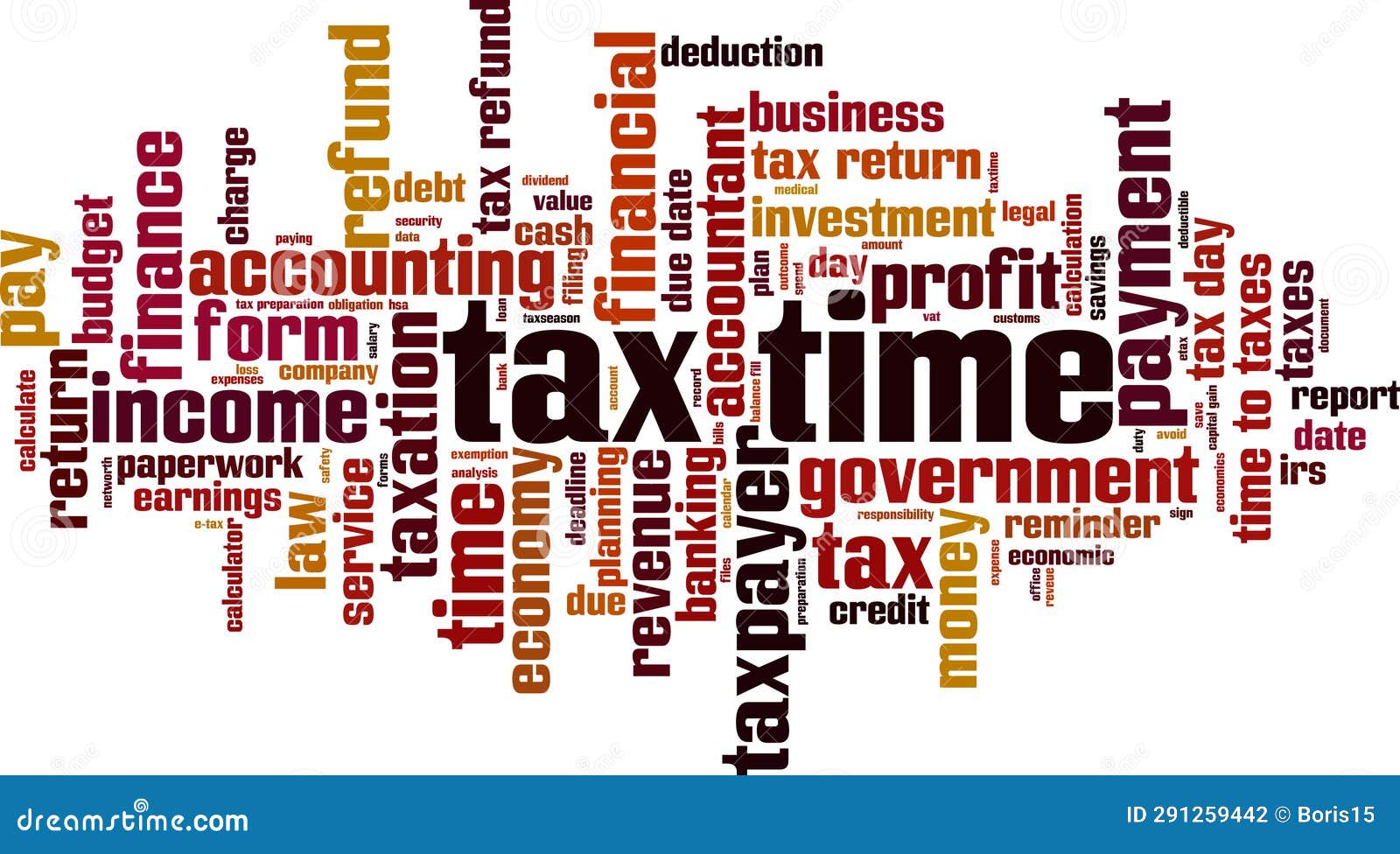 Tax time word cloud stock illustration. Illustration of deduction ...