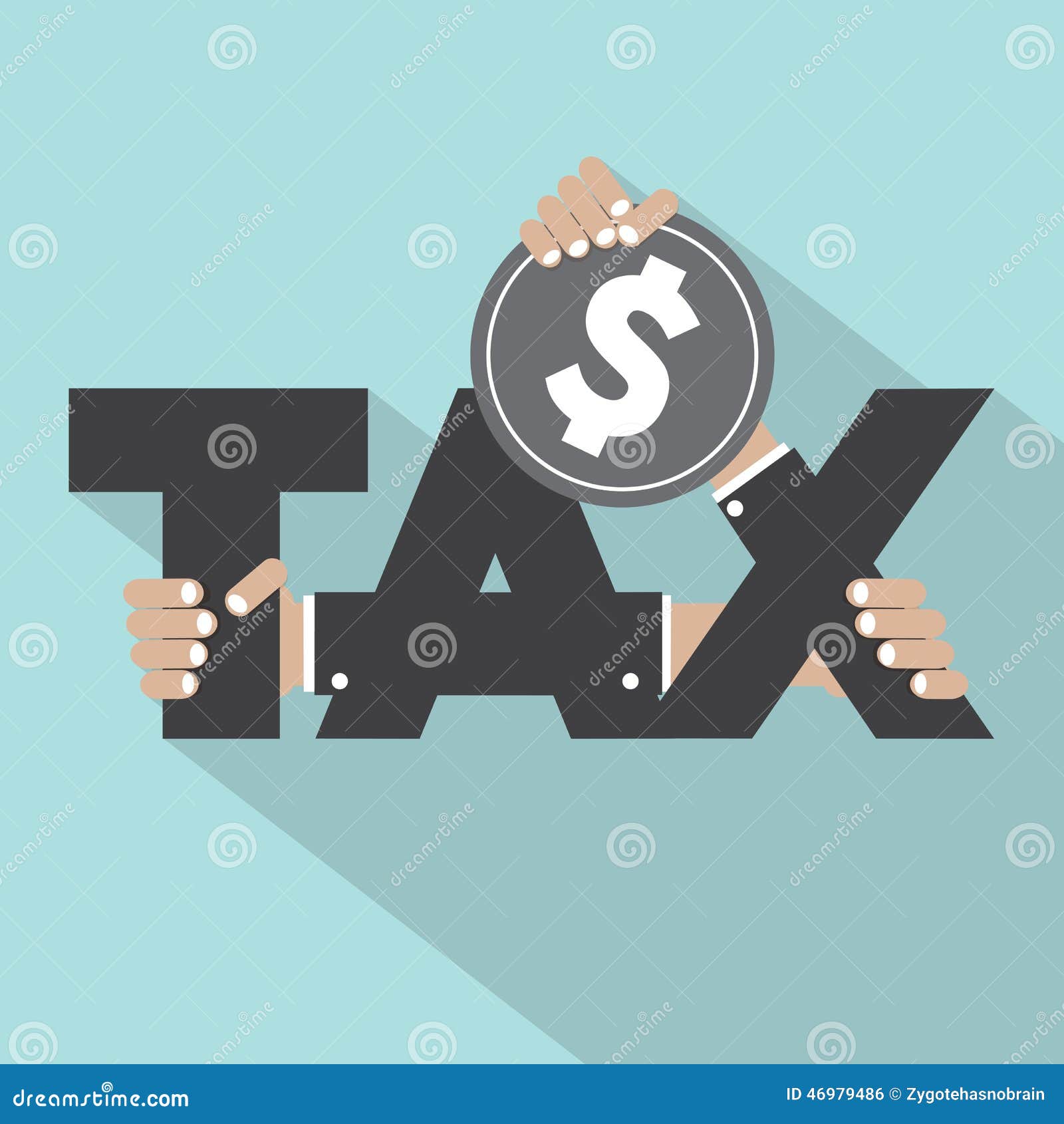 Tax Typography with Money Design Stock Vector - Illustration of symbol ...