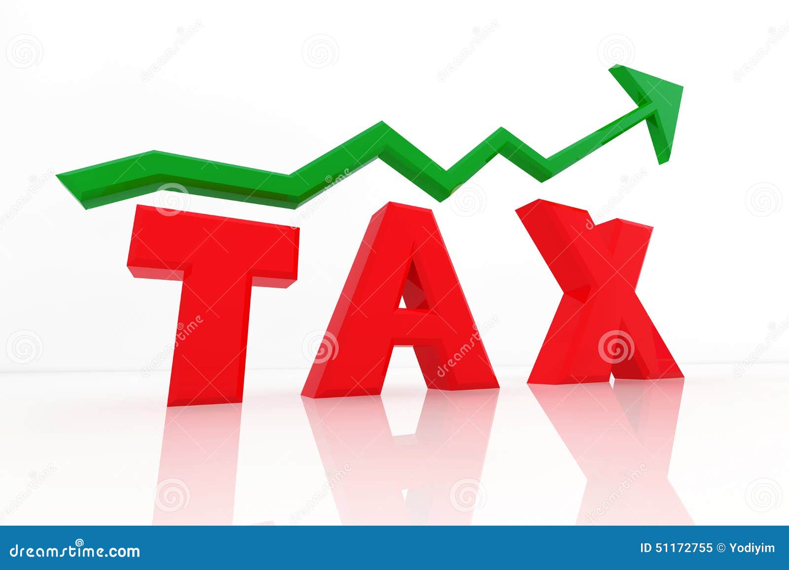 Tax Word in Red with Grow Up Graph. Stock Illustration - Illustration ...
