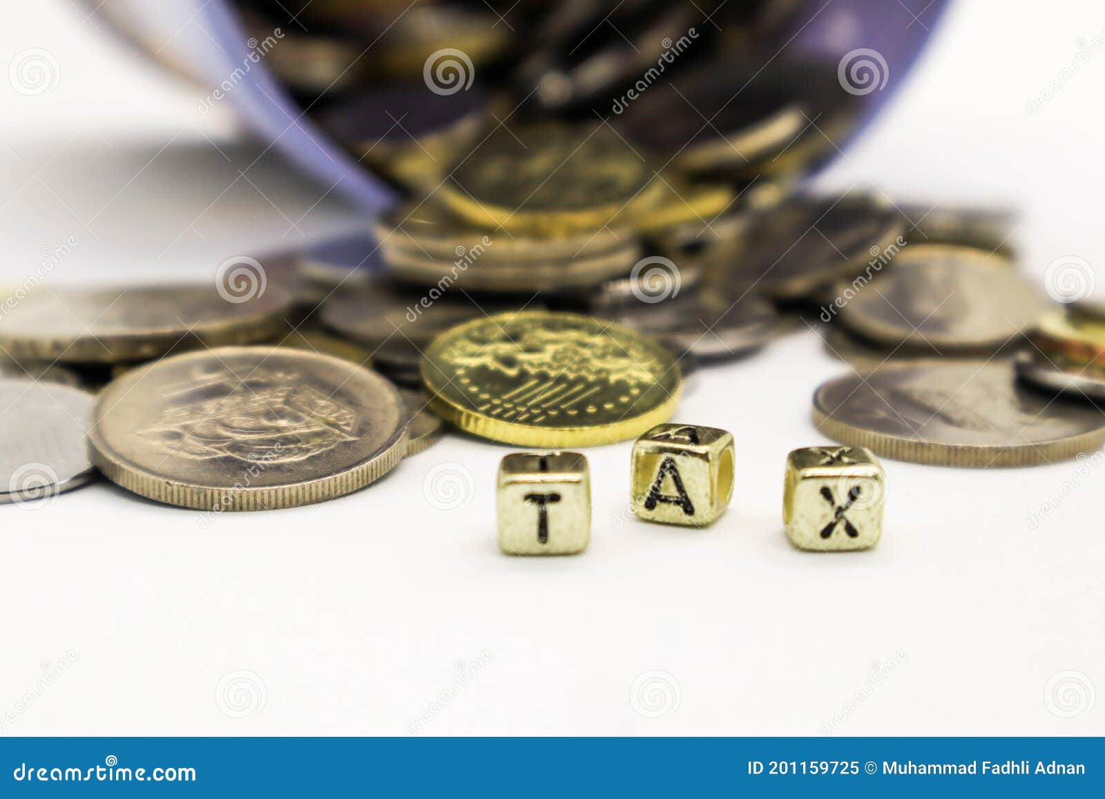 â€œTAXâ€ Wording on a Stack of Coins Stock Image - Image of investment ...