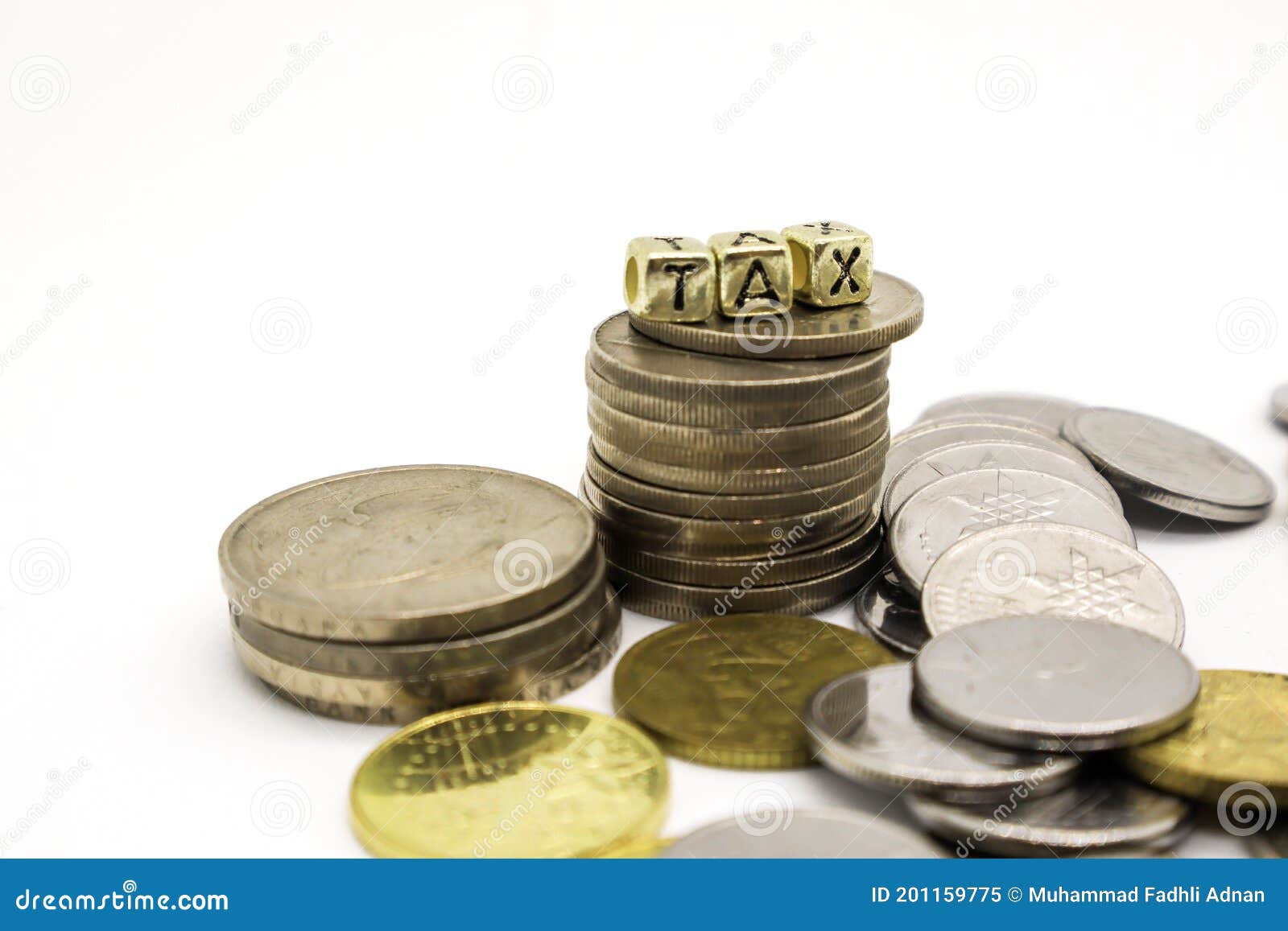 â€œTAXâ€ Wording on a Stack of Coins Stock Image - Image of payment ...