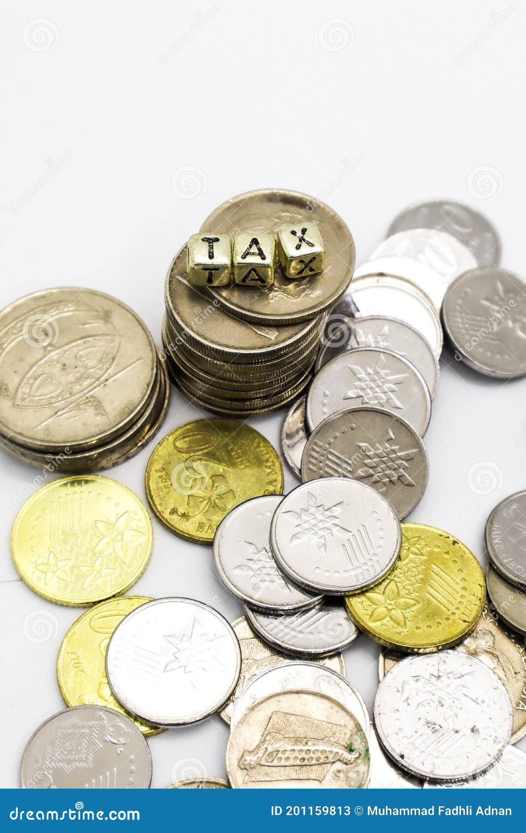 â€œTAXâ€ Wording on a Stack of Coins Stock Image - Image of government ...