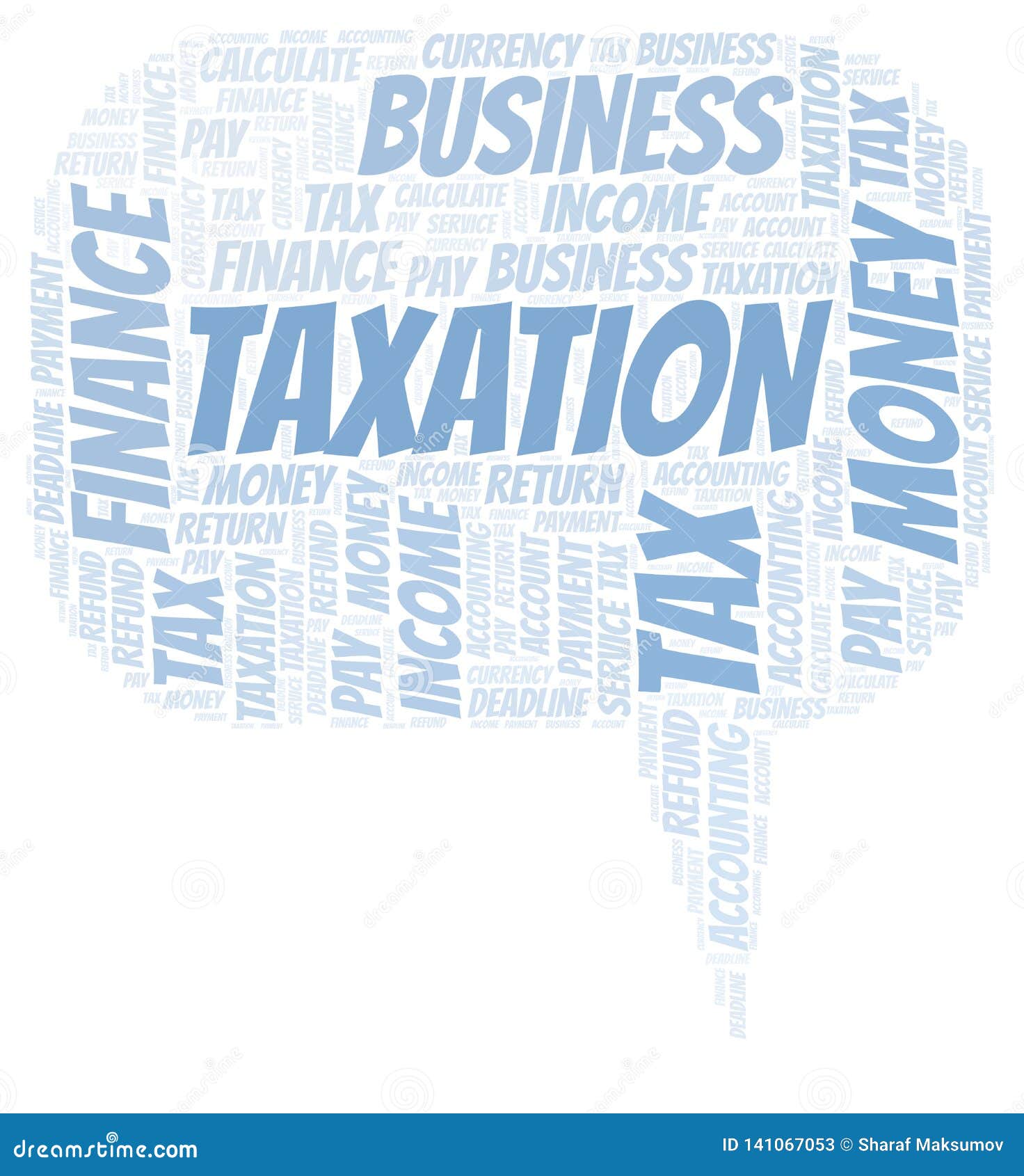 Taxation word cloud stock illustration. Illustration of white - 141067053