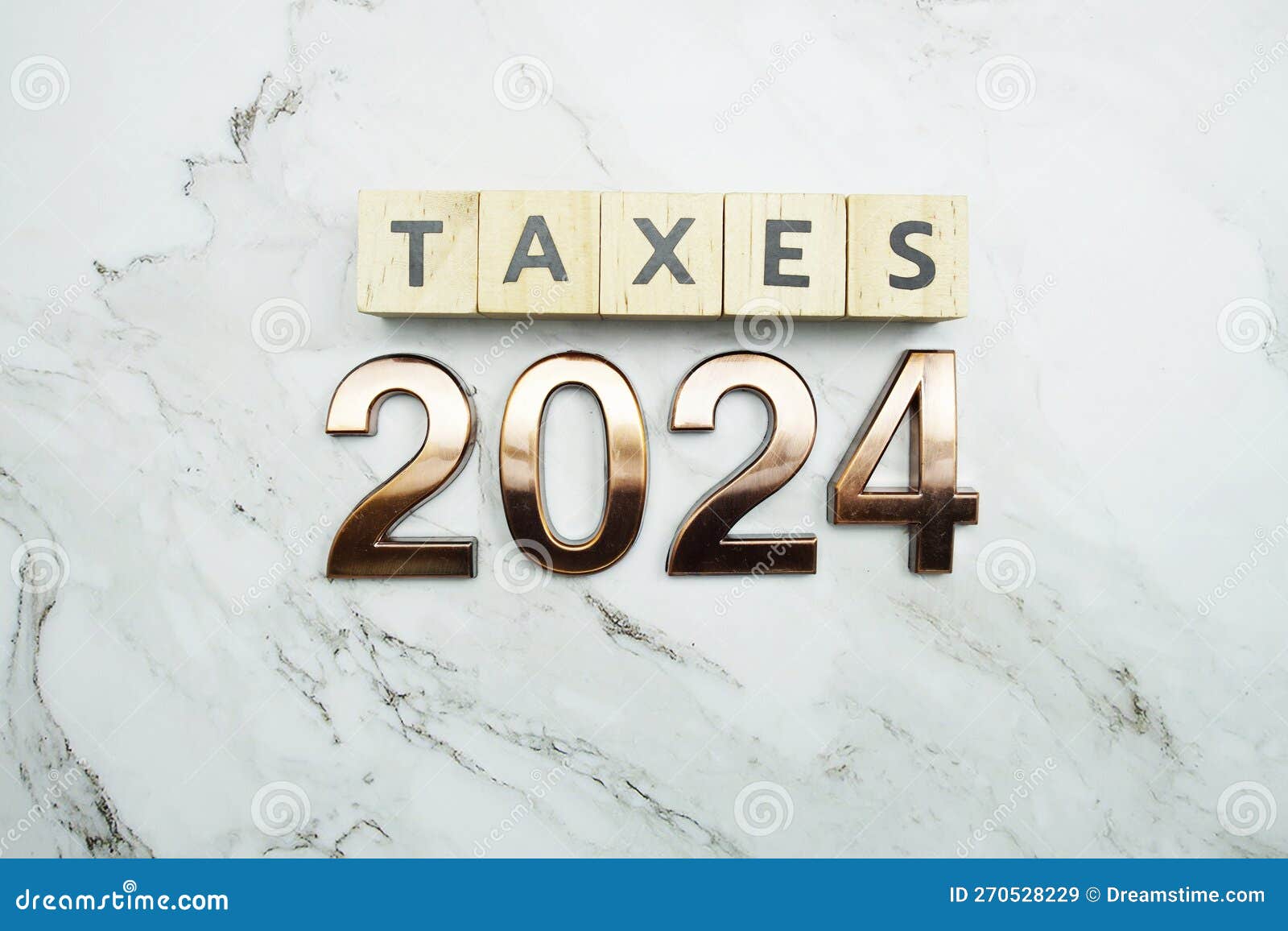 2024 Taxes New Year Symbol. Businessman Turns A Wooden Cube And Changes ...