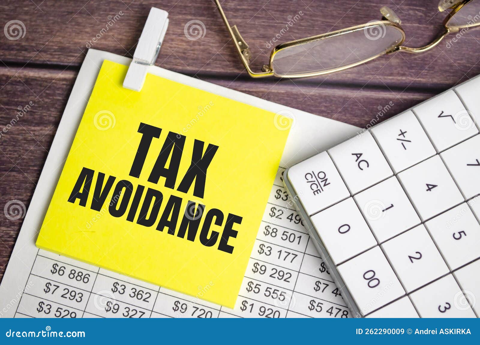 Taxes Avoidance Text on Business Paper on Office Table Stock Image ...