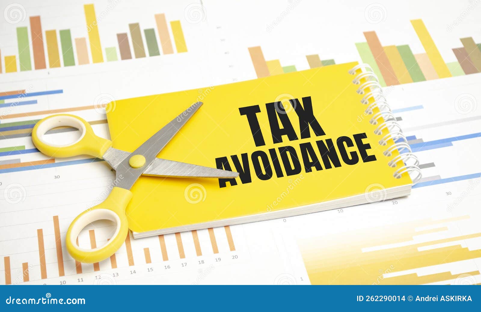 Taxes Avoidance. Text on Yellow Notebook and Charts Stock Photo - Image ...