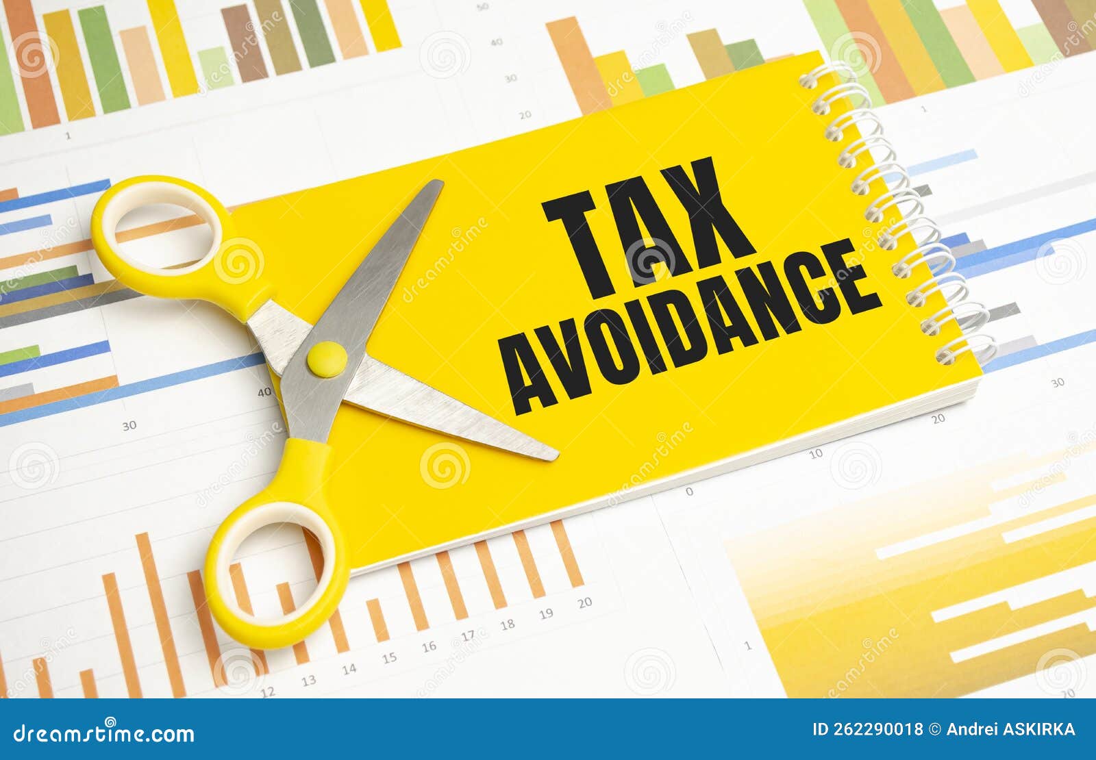 Taxes Avoidance. Text on Yellow Notebook and Charts Stock Photo - Image ...